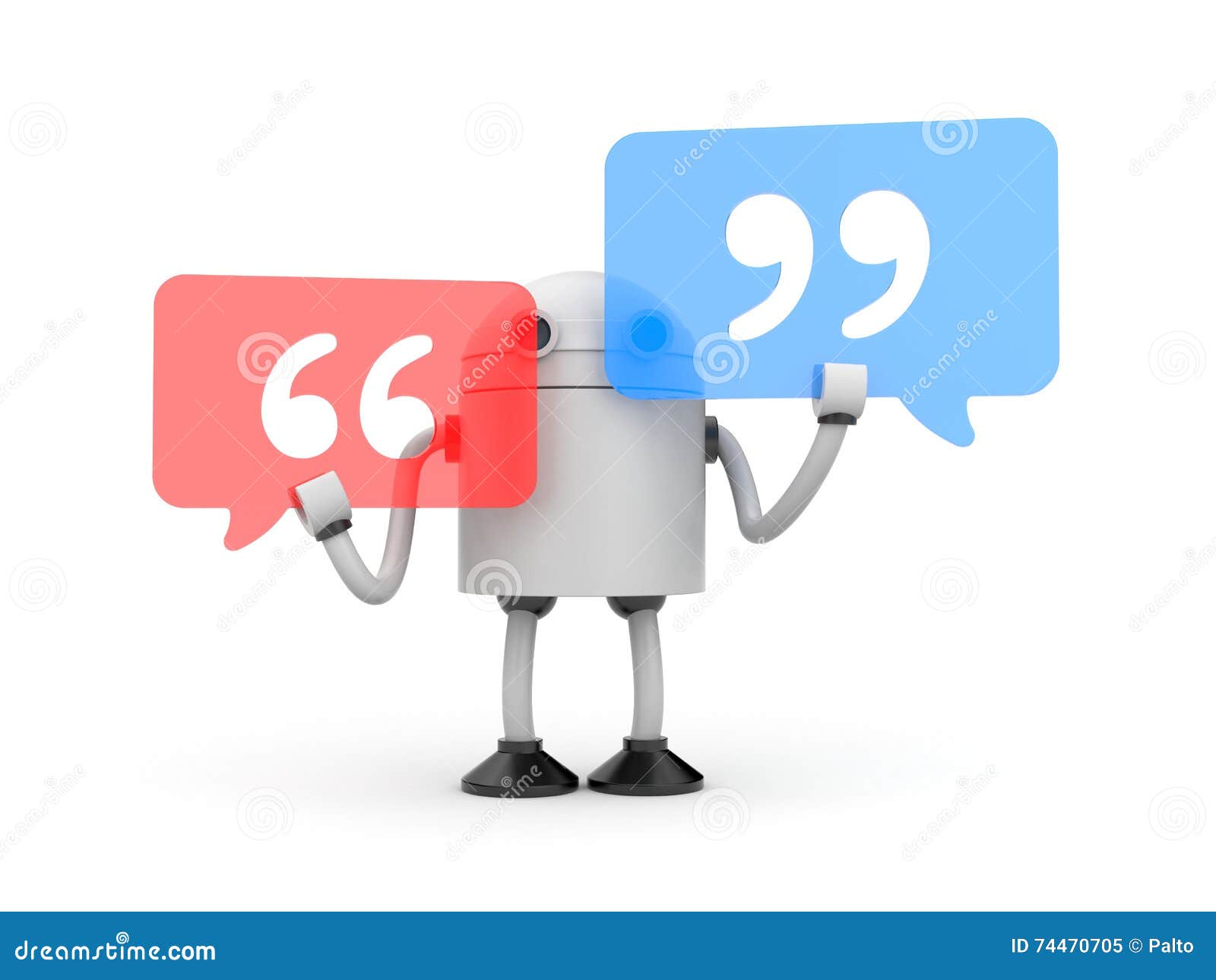 Robot Et Marque De Citation Illustration Stock - Illustration of débat ...