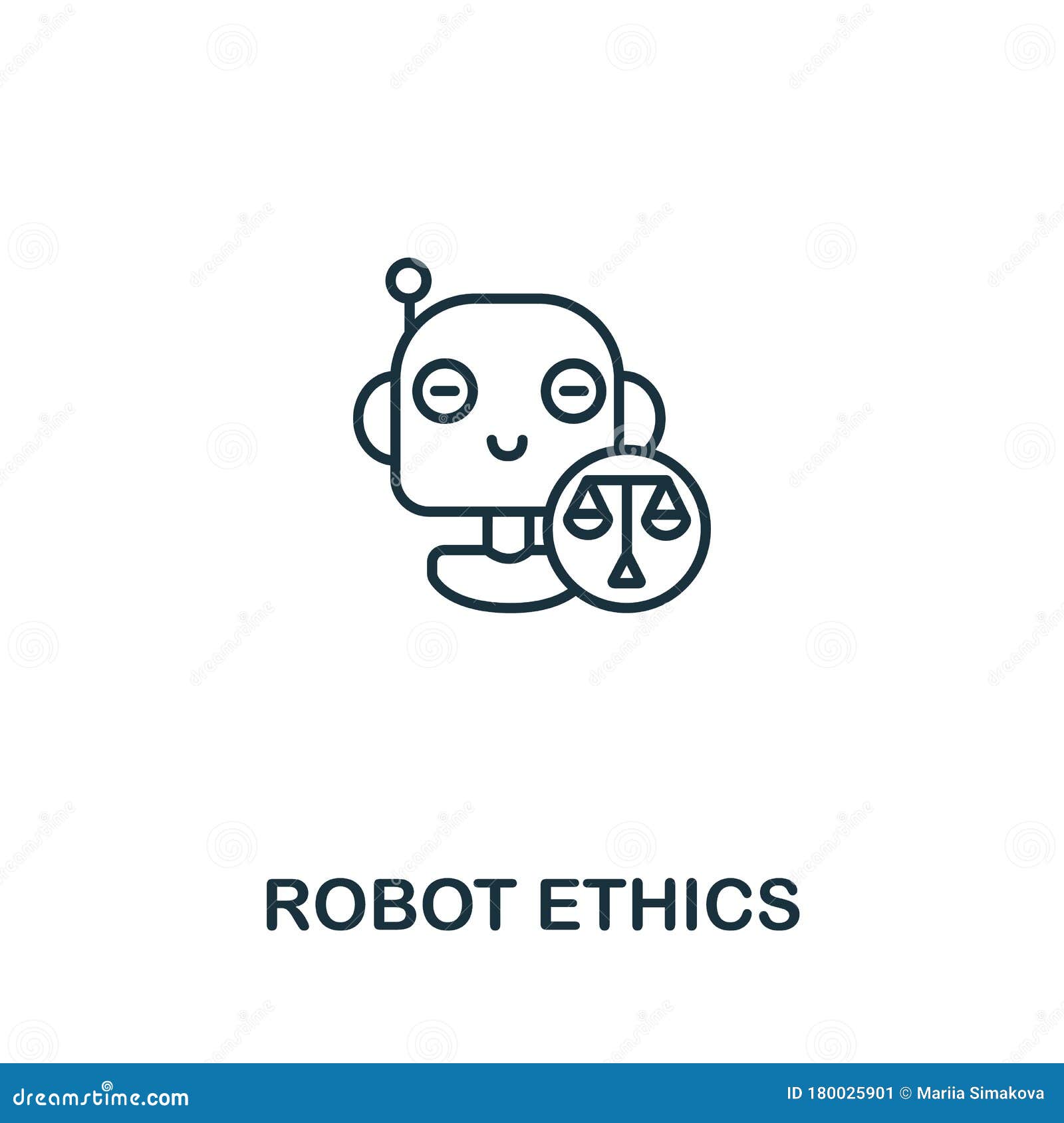 Robot Ethics Icon from Artificial Intelligence Collection. Simple Line ...