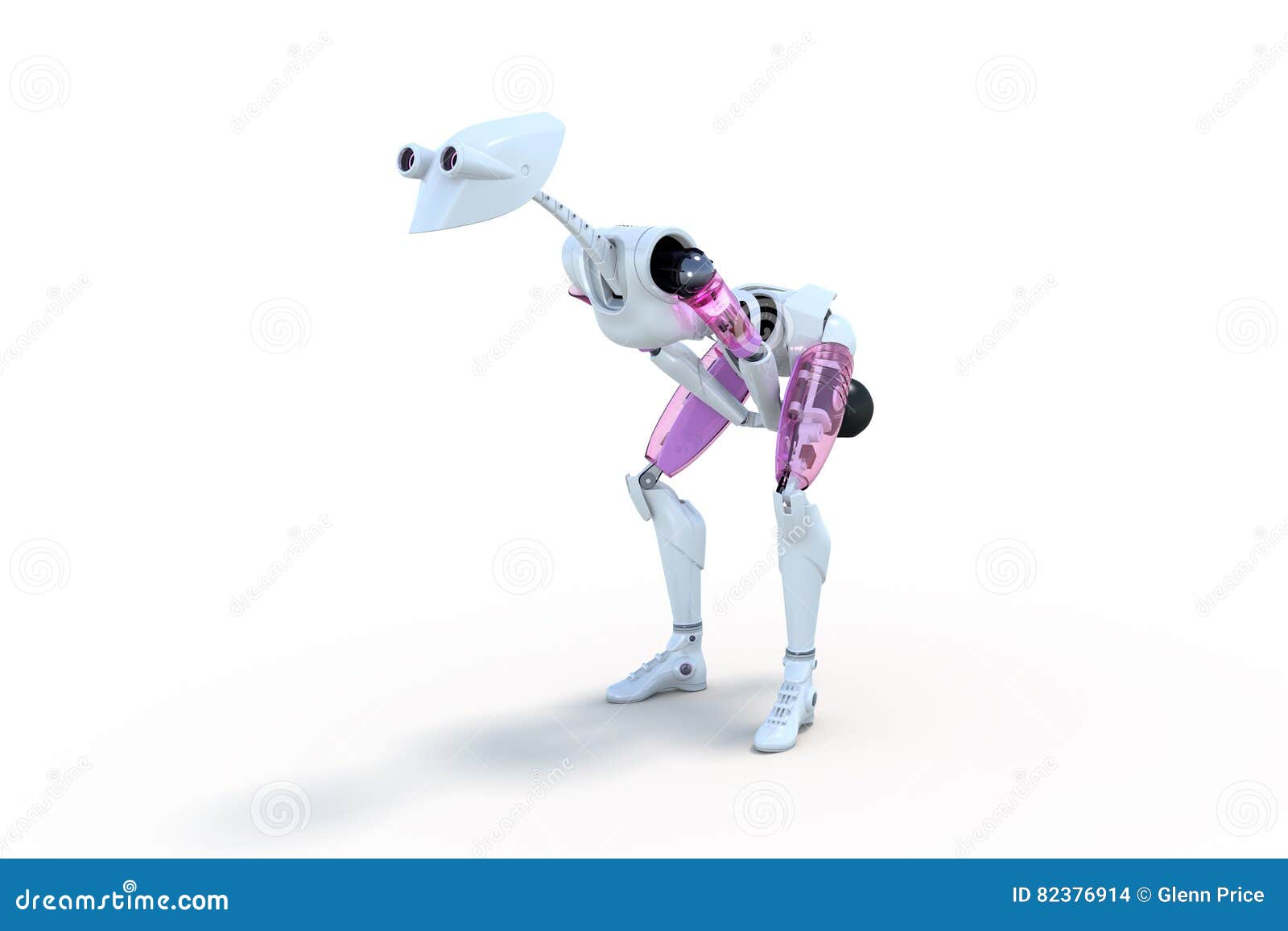 Robot Exercising with Kettlebell Stock Illustration - Illustration of ...