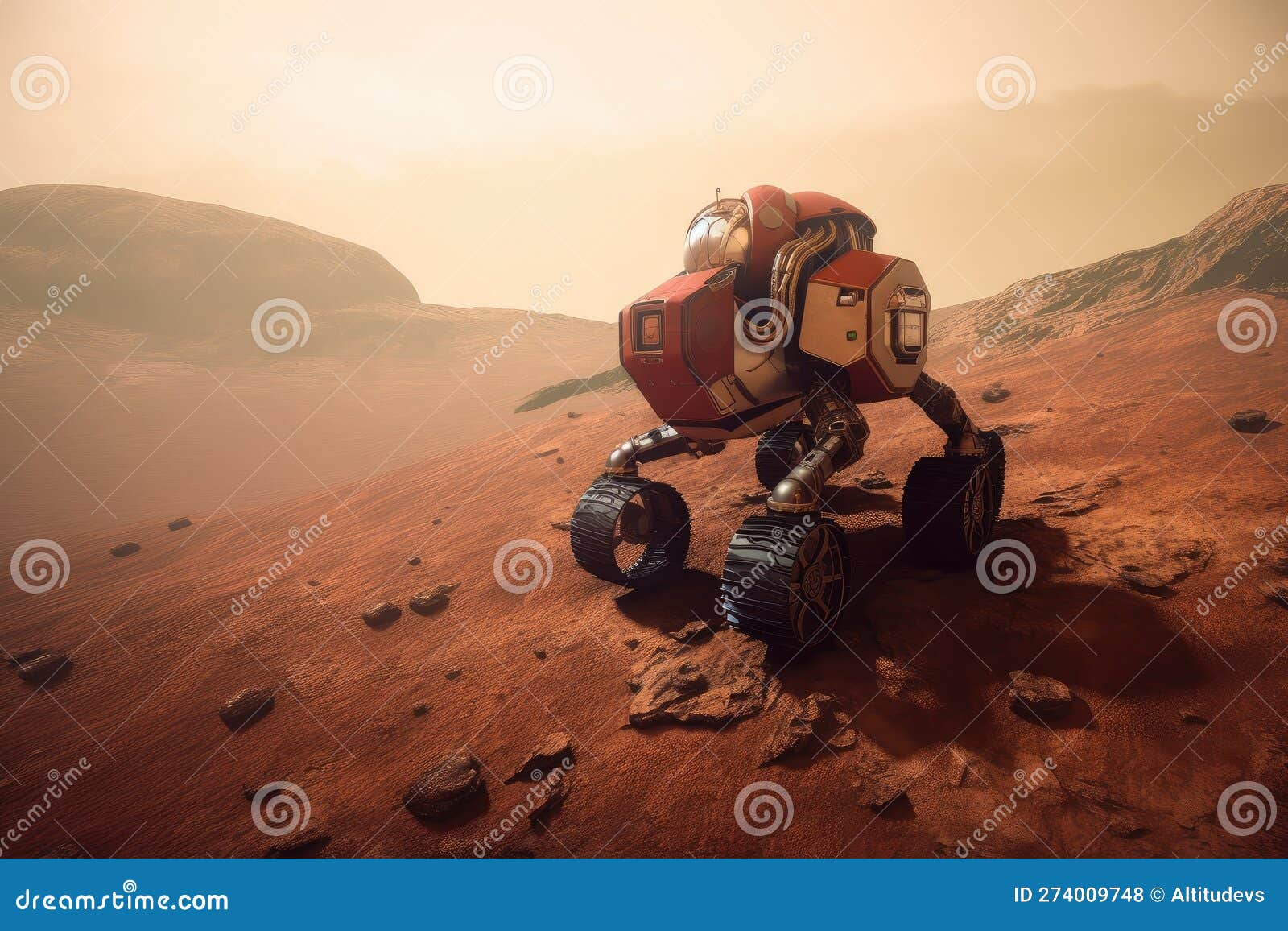 Exploring Martian Terrain: A Stunning Balloon Shot Royalty-Free Stock ...