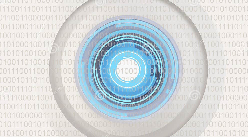 Robot Eye Artificial Intelligence Binary Data Visualization Machine Learning or Data Scan 3d ...
