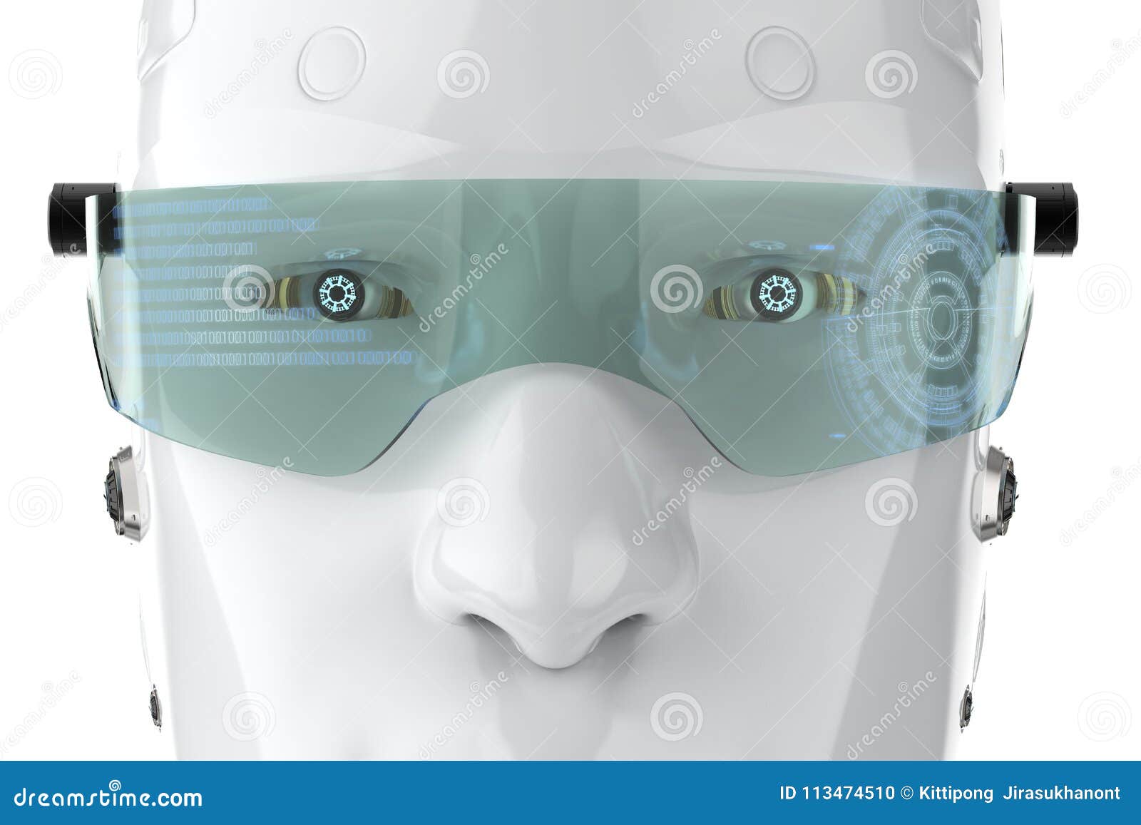 Robot with eyeglasses stock illustration. Illustration of rendering ...