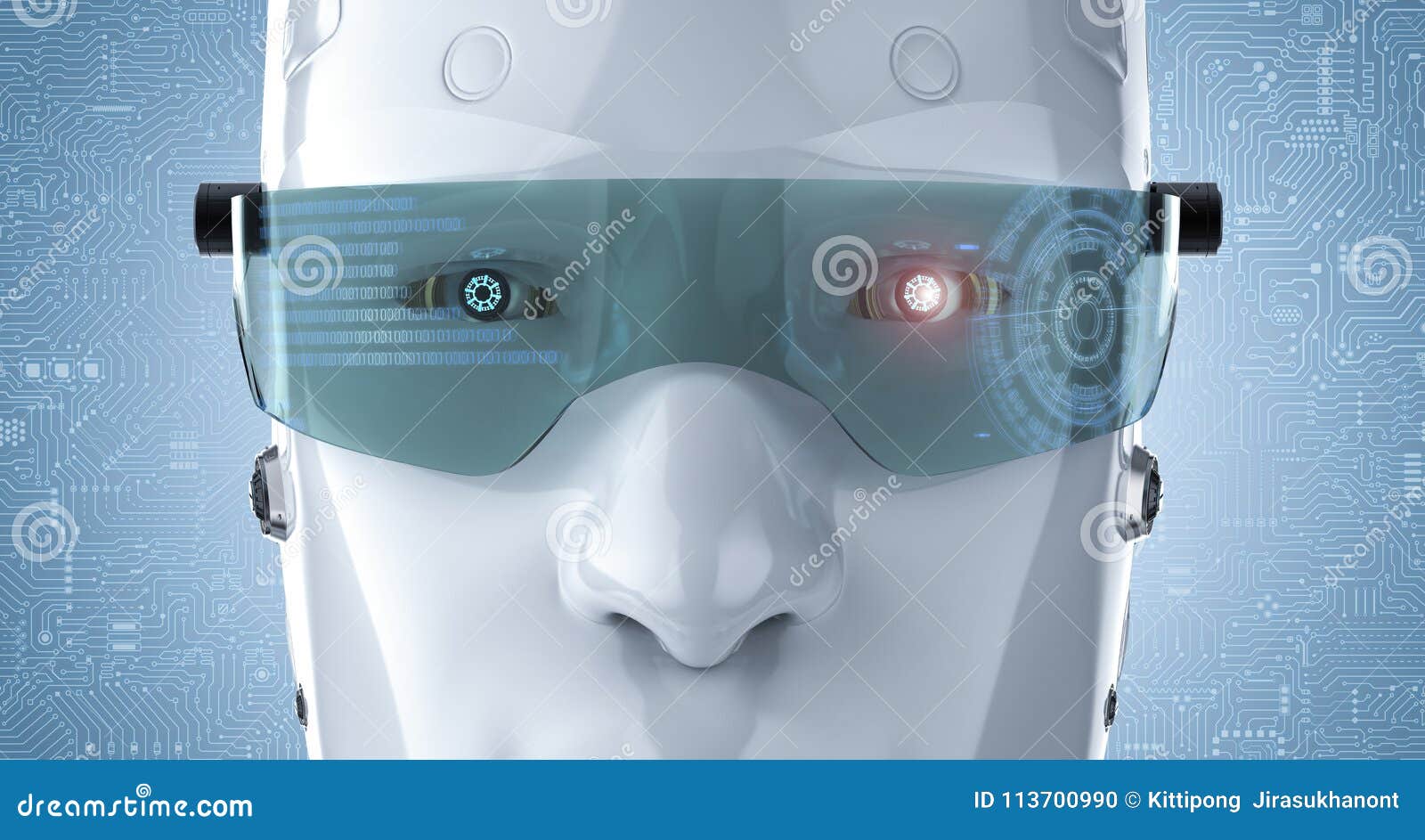 Robot with eyeglasses stock photo. Image of optic, android - 113700990