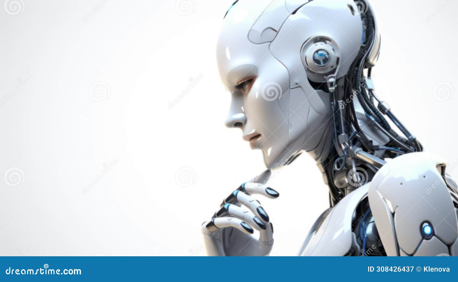 Robot Face, Artificial Intelligence Concept. Stock Image - Image of ...