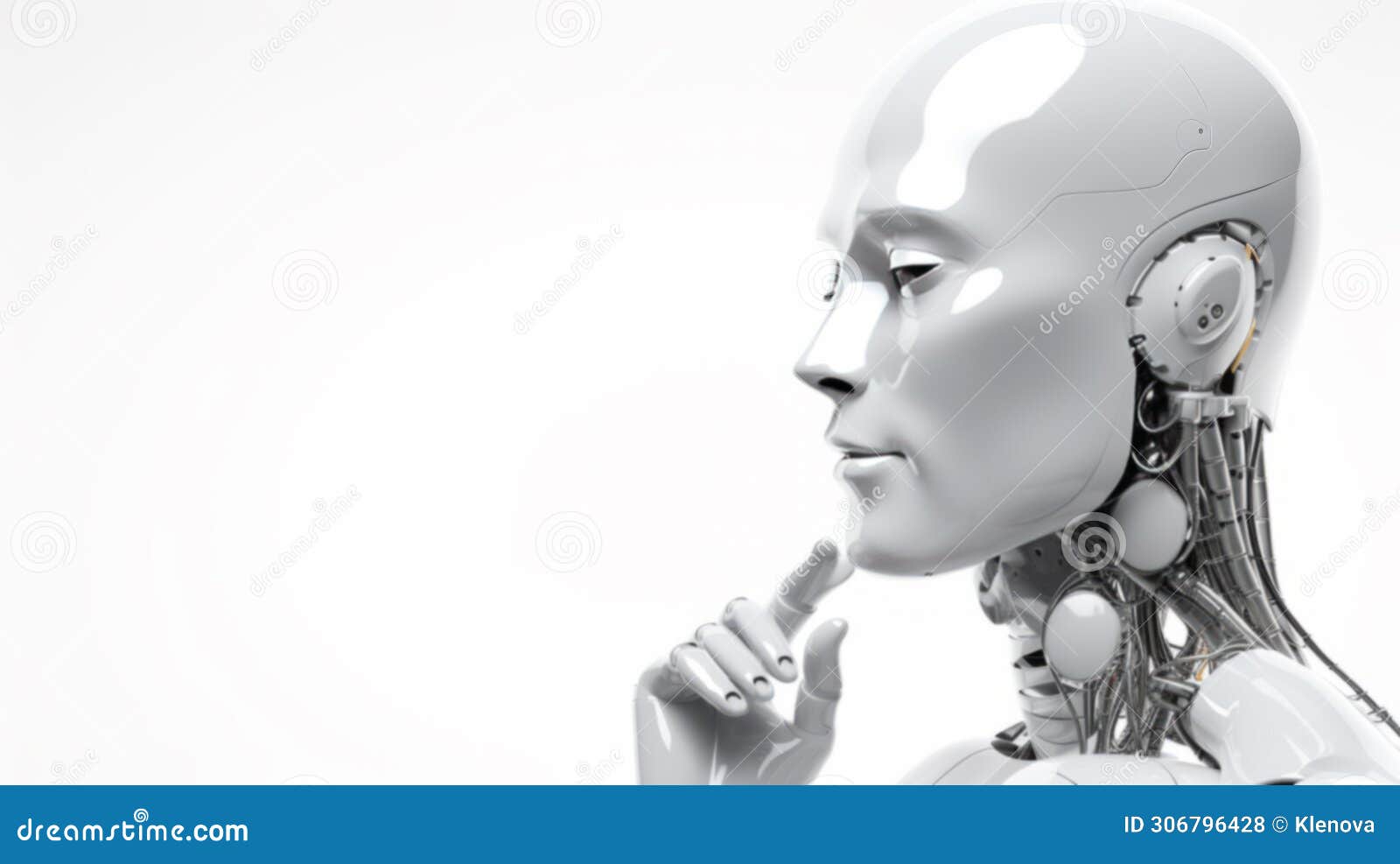 Robot Face, Artificial Intelligence Concept. Stock Illustration ...