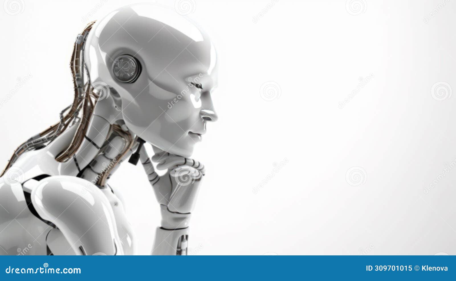 Robot Face, Artificial Intelligence Concept. Stock Illustration ...