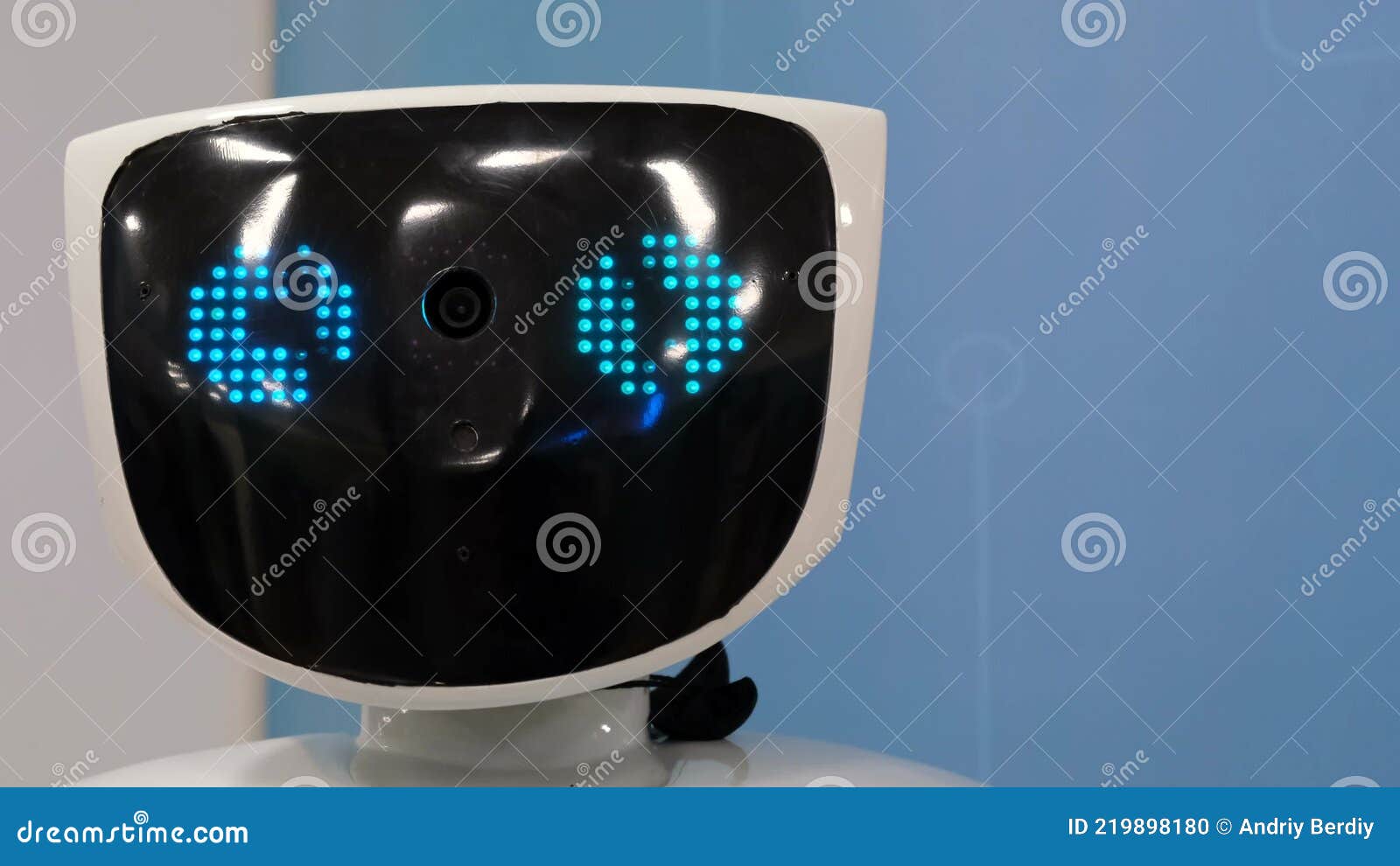 Robot Face with Blue Eyes. Smart Robot with Artificial Intelligence ...