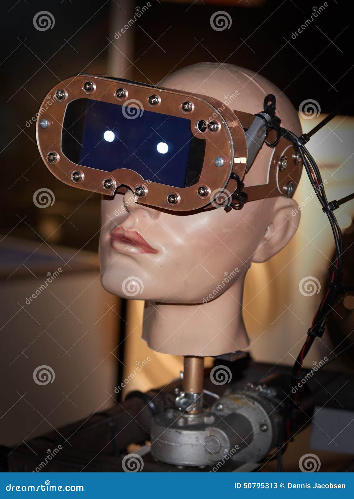 Robot Face with Goggles for Eyes Stock Image - Image of humanoid, robot ...