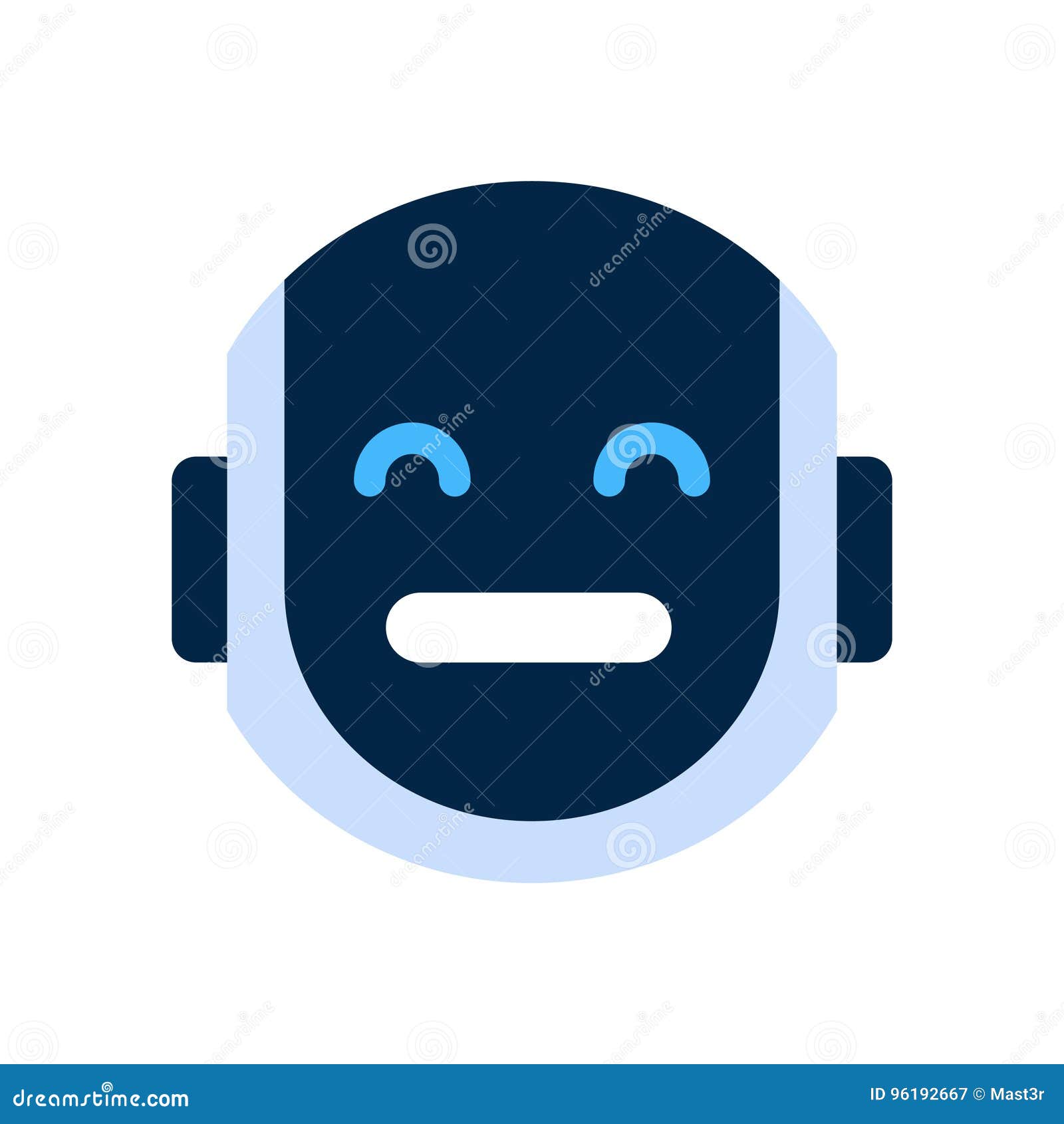 Robot Face Icon Sad Face Dissappointed Emotion Robotic Emoji Stock ...
