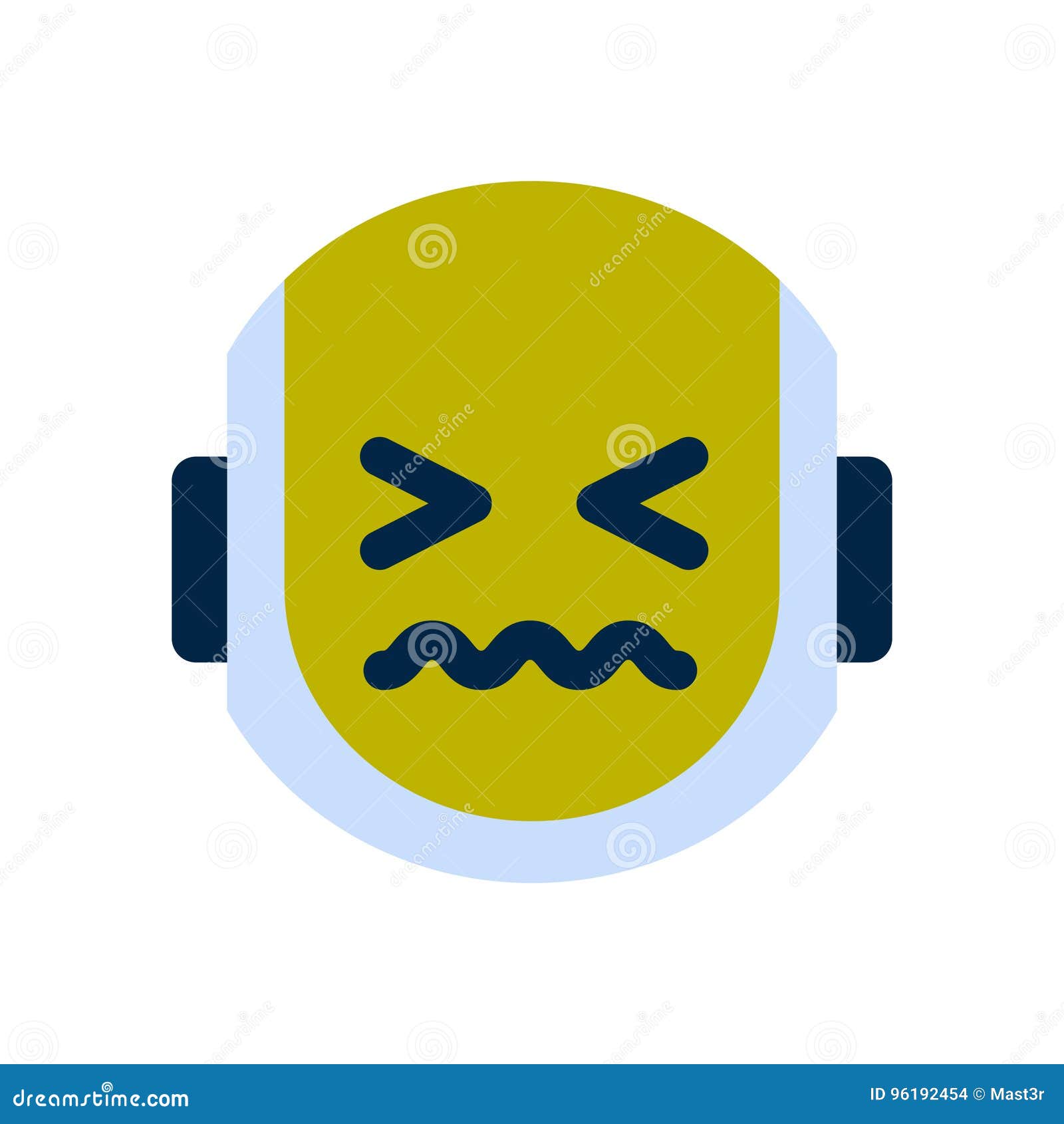 Robot Face Icon Sad Face Sick Emotion Robotic Emoji Vector Illustration ...