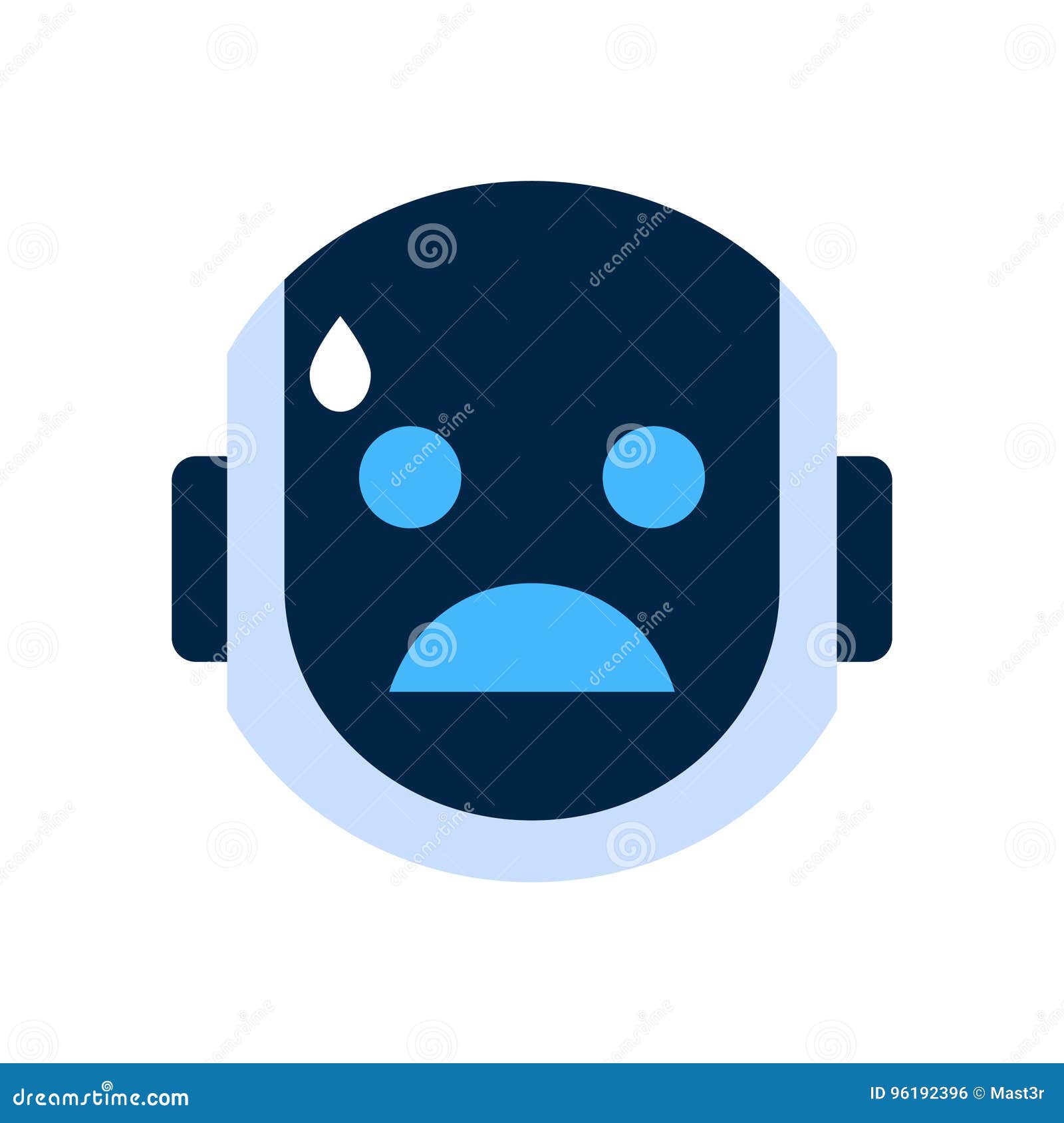 Robot Face Icon Shocked Face Emotion Robotic Emoji Vector Illustration ...