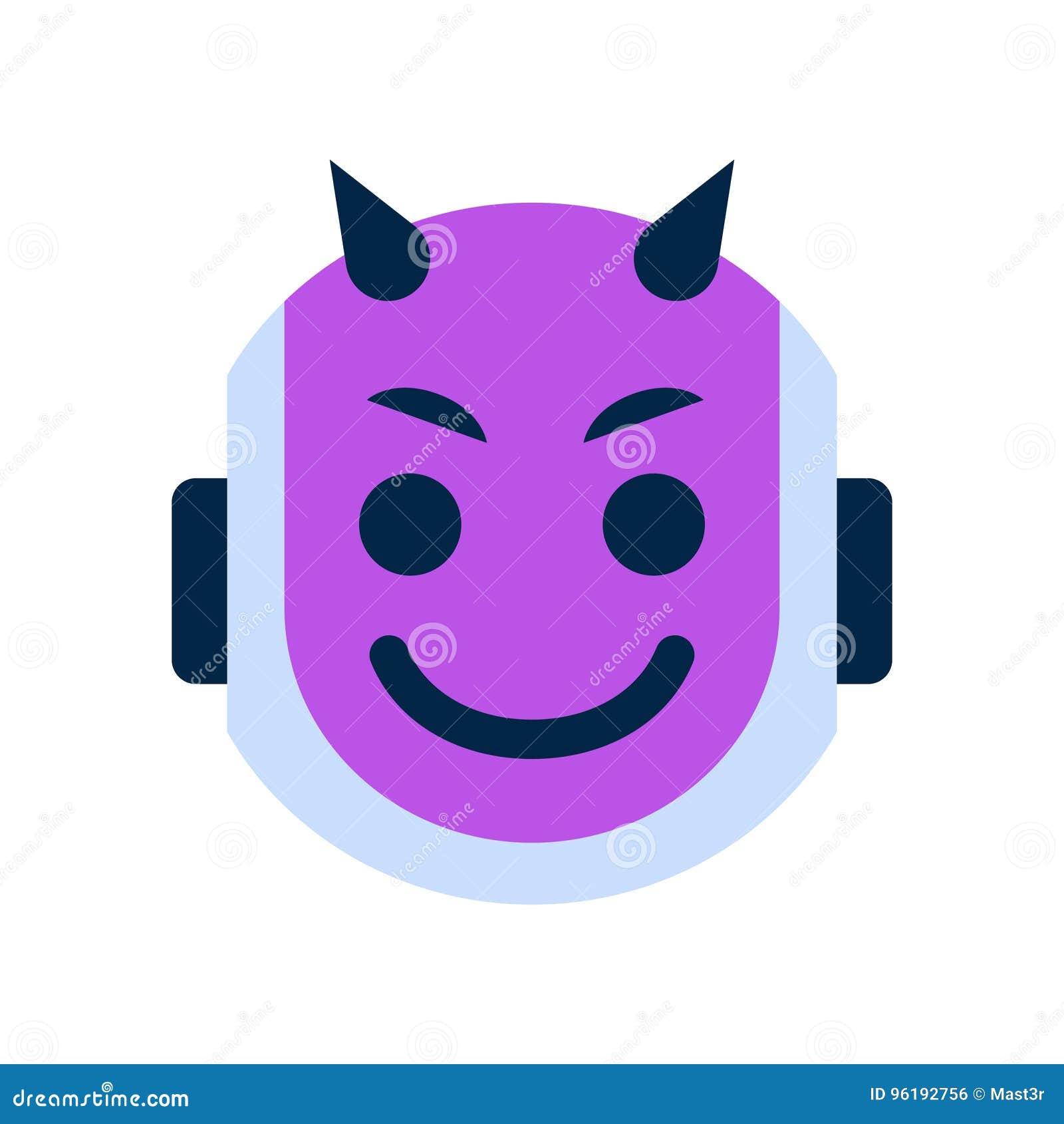 Robot Face Icon Smiling Devil Face Emotion Robotic Emoji Stock Vector ...