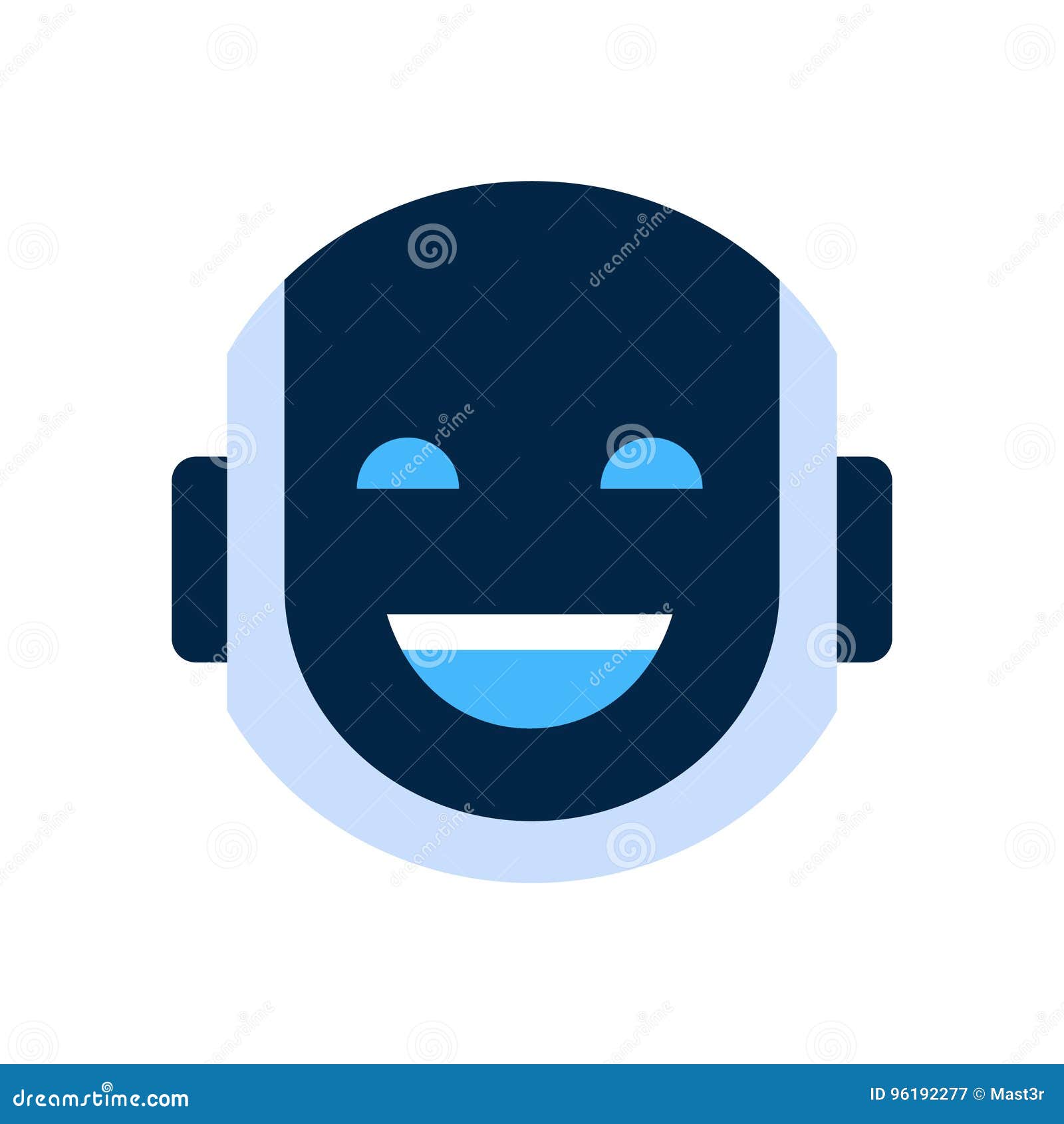 Robot Face Icon Smiling Face Laugh Emotion Robotic Emoji Stock Vector ...