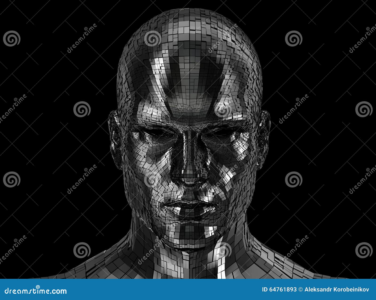 Robot Face Looking Front on Camera Stock Illustration - Illustration of ...