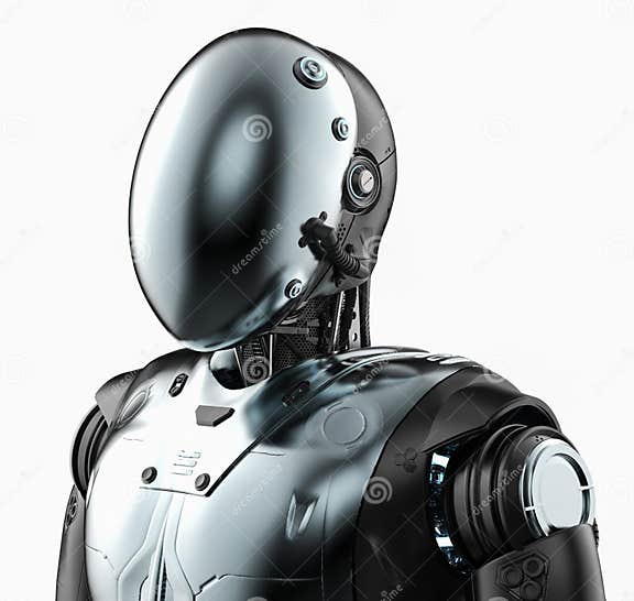 Robot with face mask stock illustration. Illustration of intelligence ...