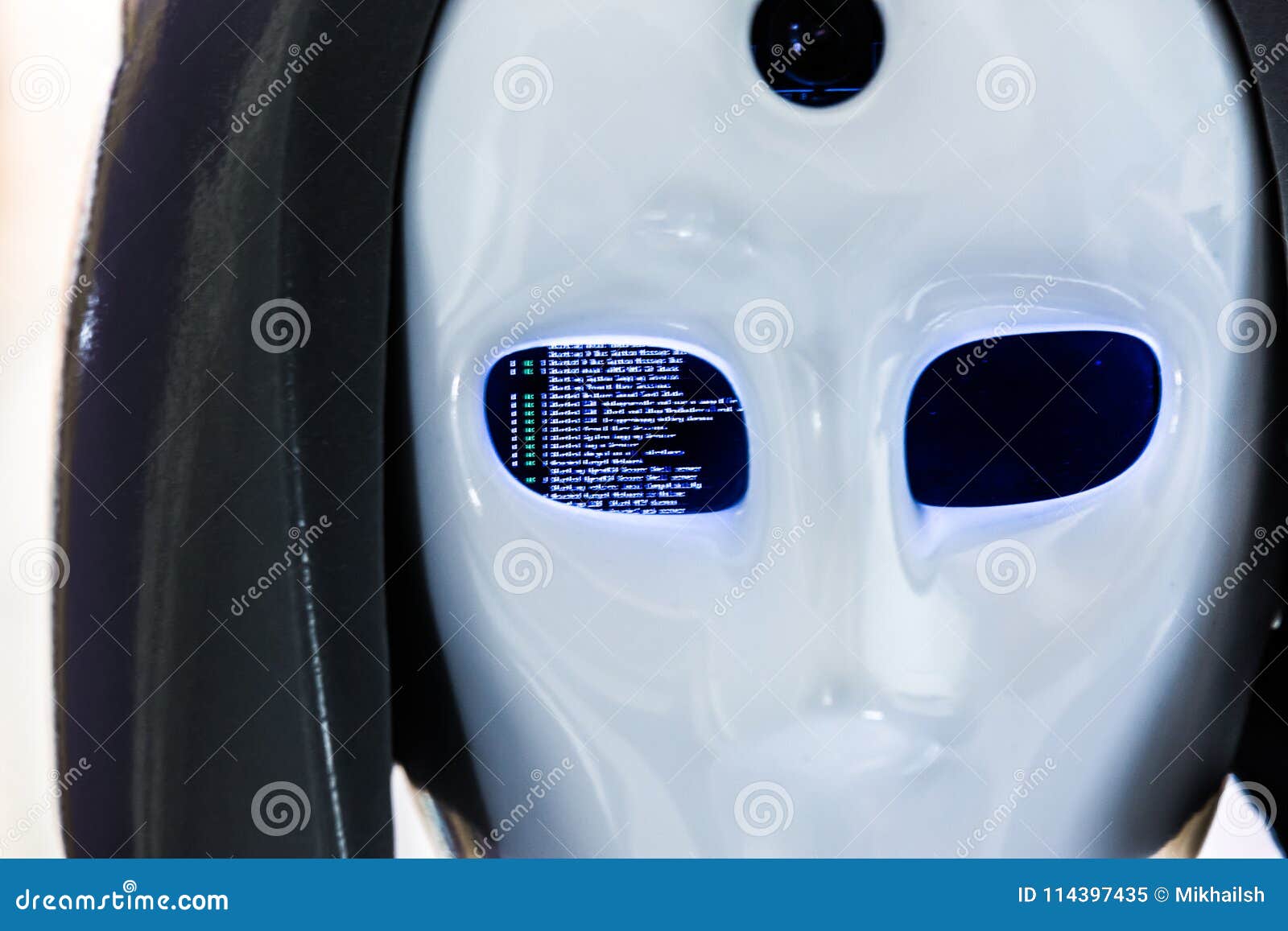 Robot Face with System Error BSOD in the Eye Stock Image - Image of ...