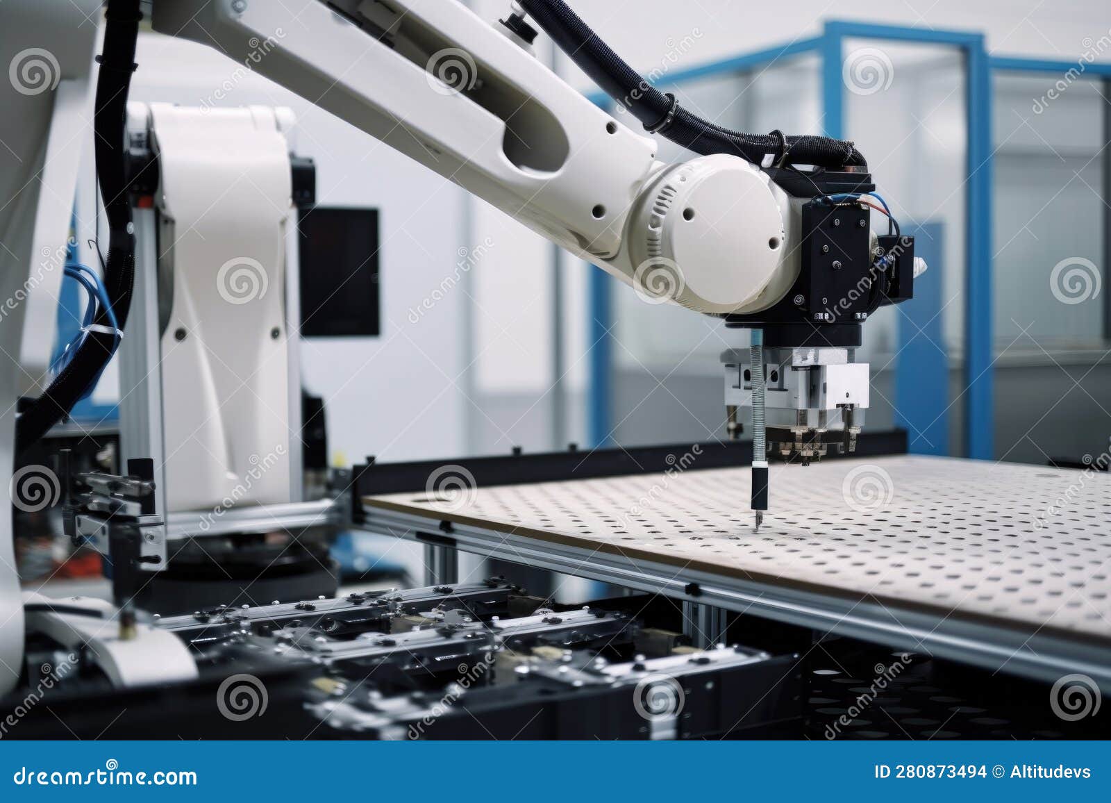 Robot on Factory Floor, Performing Final Inspection of Printed Product ...
