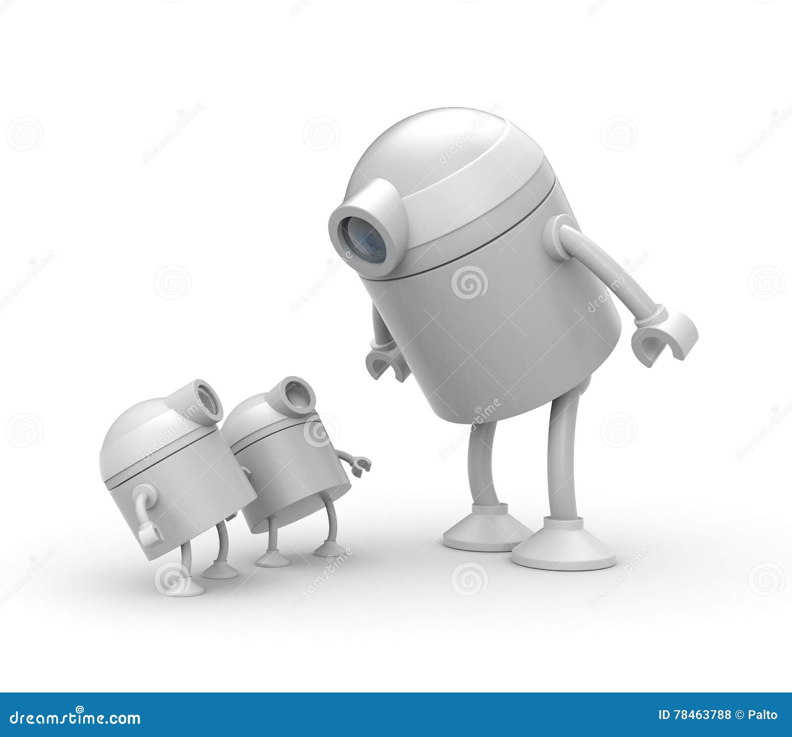Robot Family. Father and Sons Stock Illustration - Illustration of ...