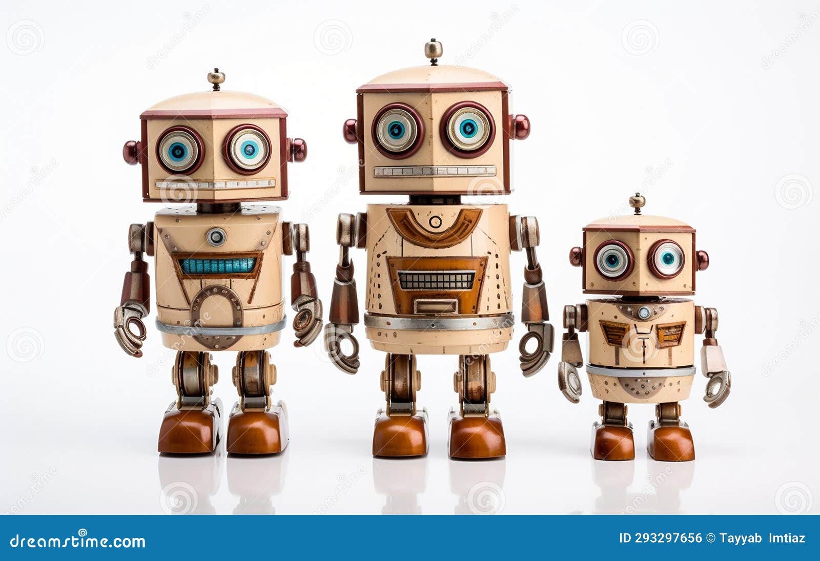 Robot Family on a Stroll Generative AI Stock Illustration ...