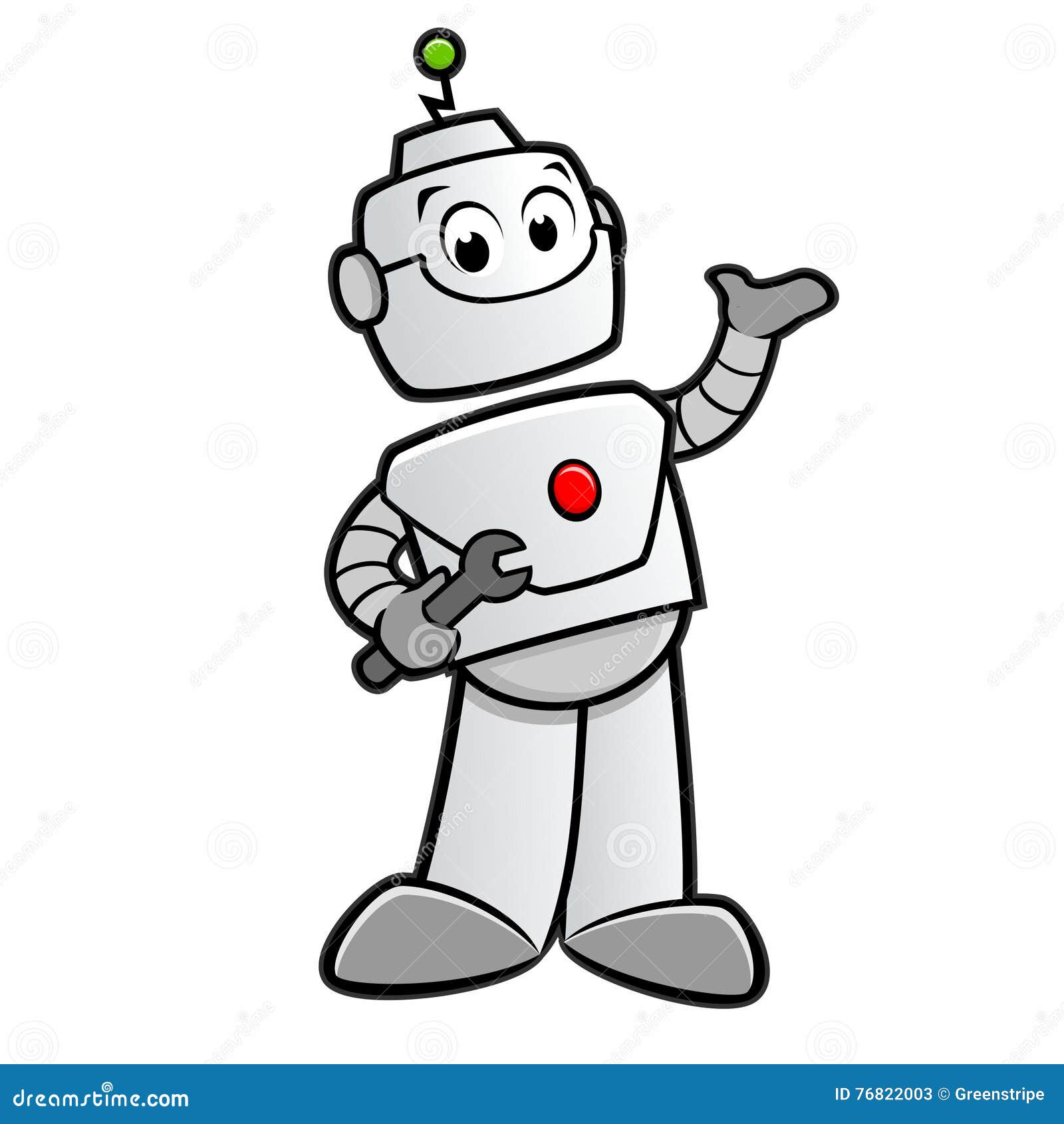 Robot Feliz De La Historieta Ilustración del Vector - Ilustración de ...
