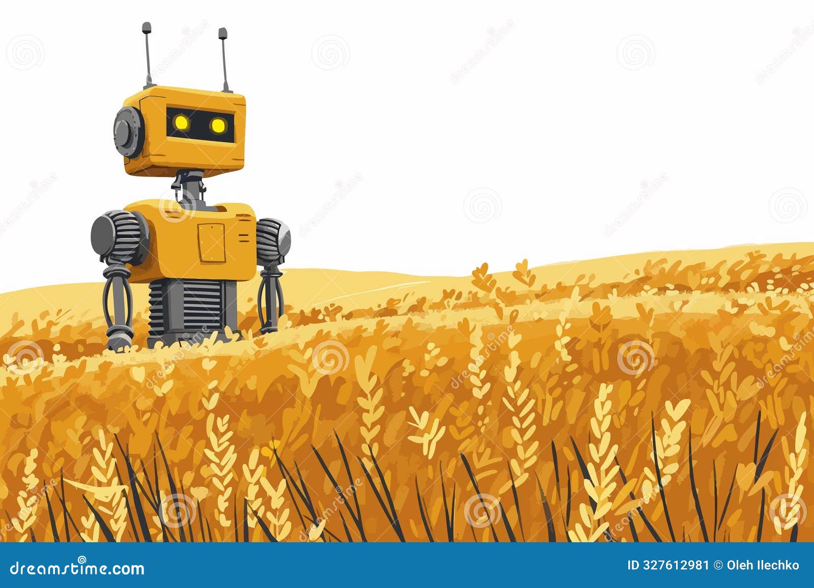 Robot in Field Isolated Vector Style Stock Vector - Illustration of ...