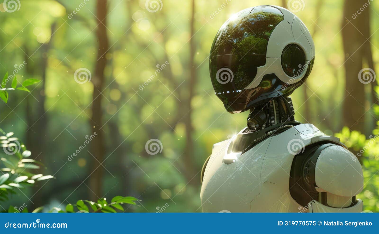 Robot Figure In A Bending Pose White Isolate Background Royalty-Free ...