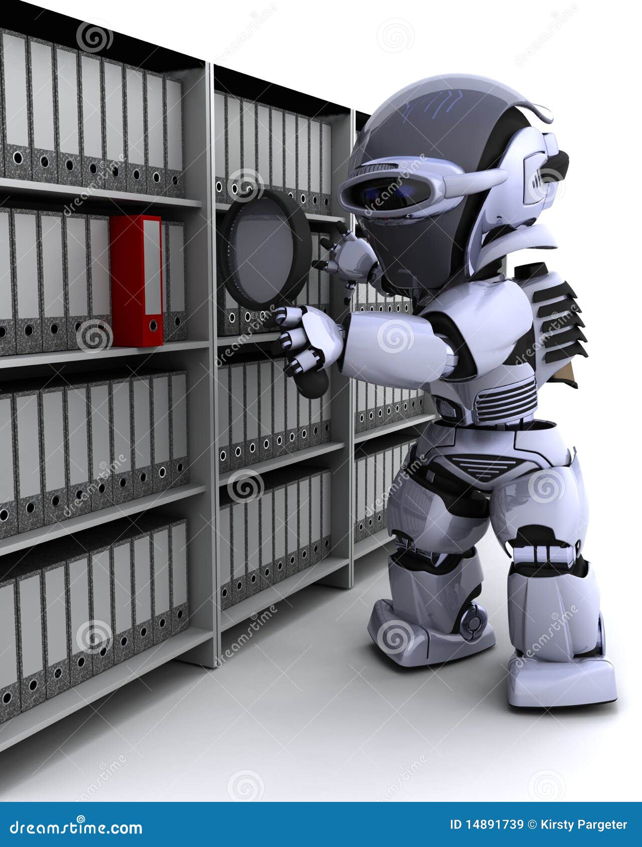 Robot filing documents stock illustration. Image of modern - 14891739
