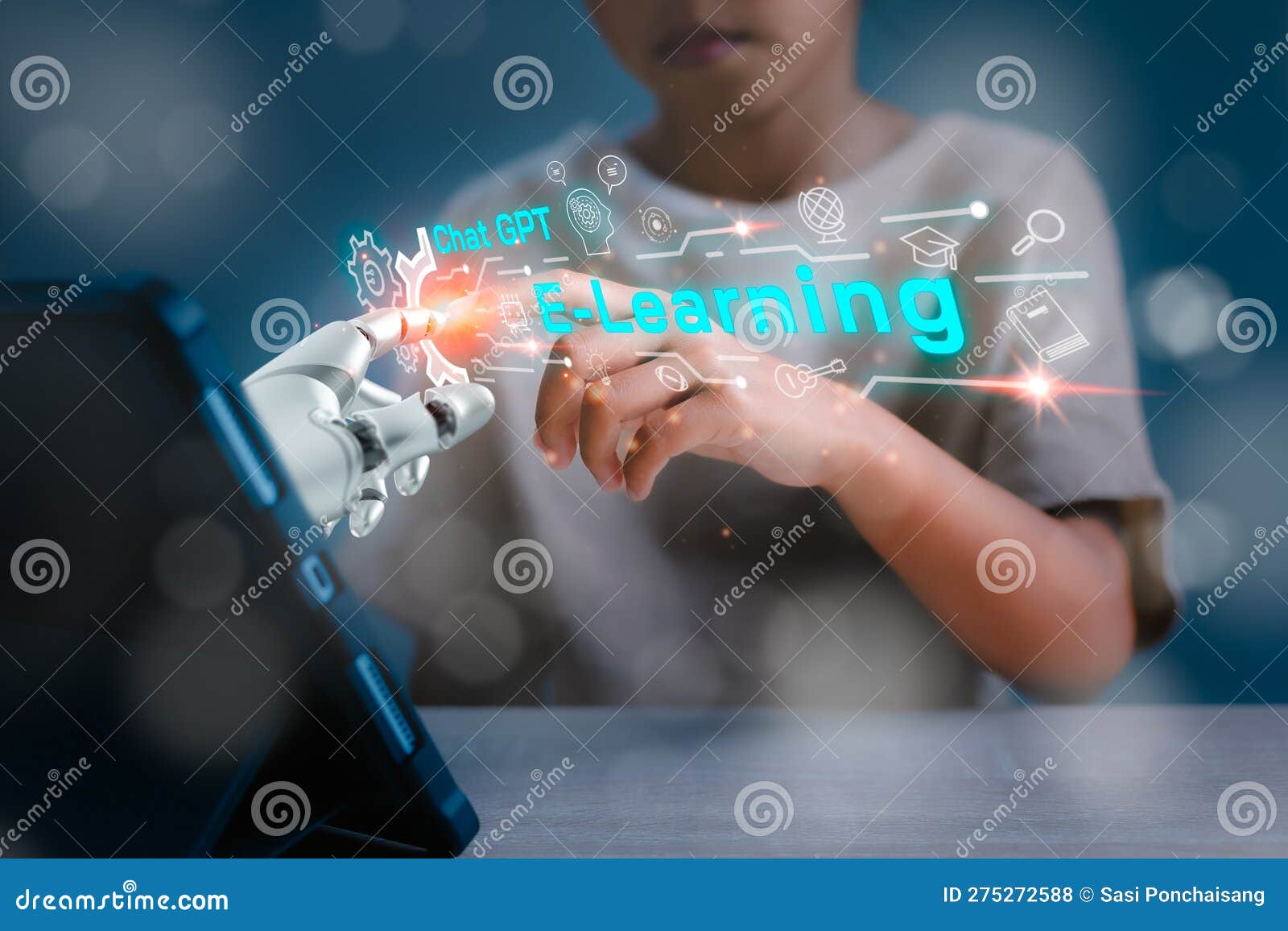 Robot Finger Over Enter Key Royalty-Free Stock Photography ...