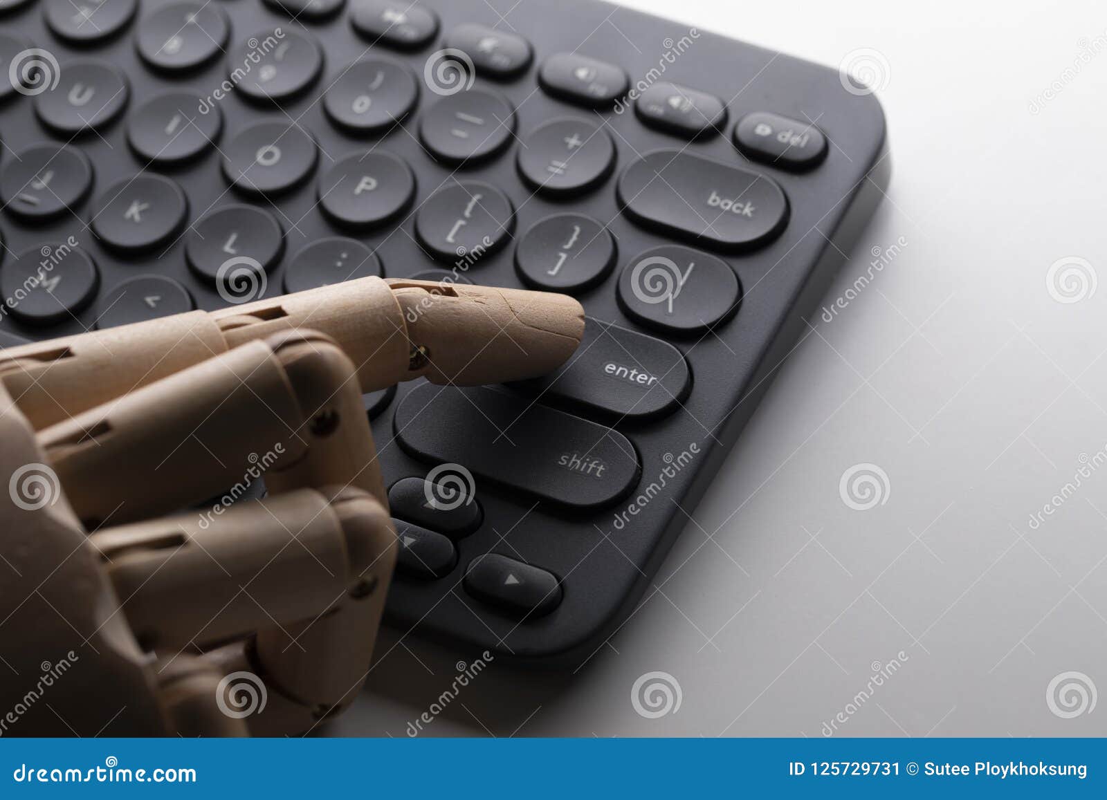 Robot Finger Over Enter Key Stock Image - Image of confirmation, data ...