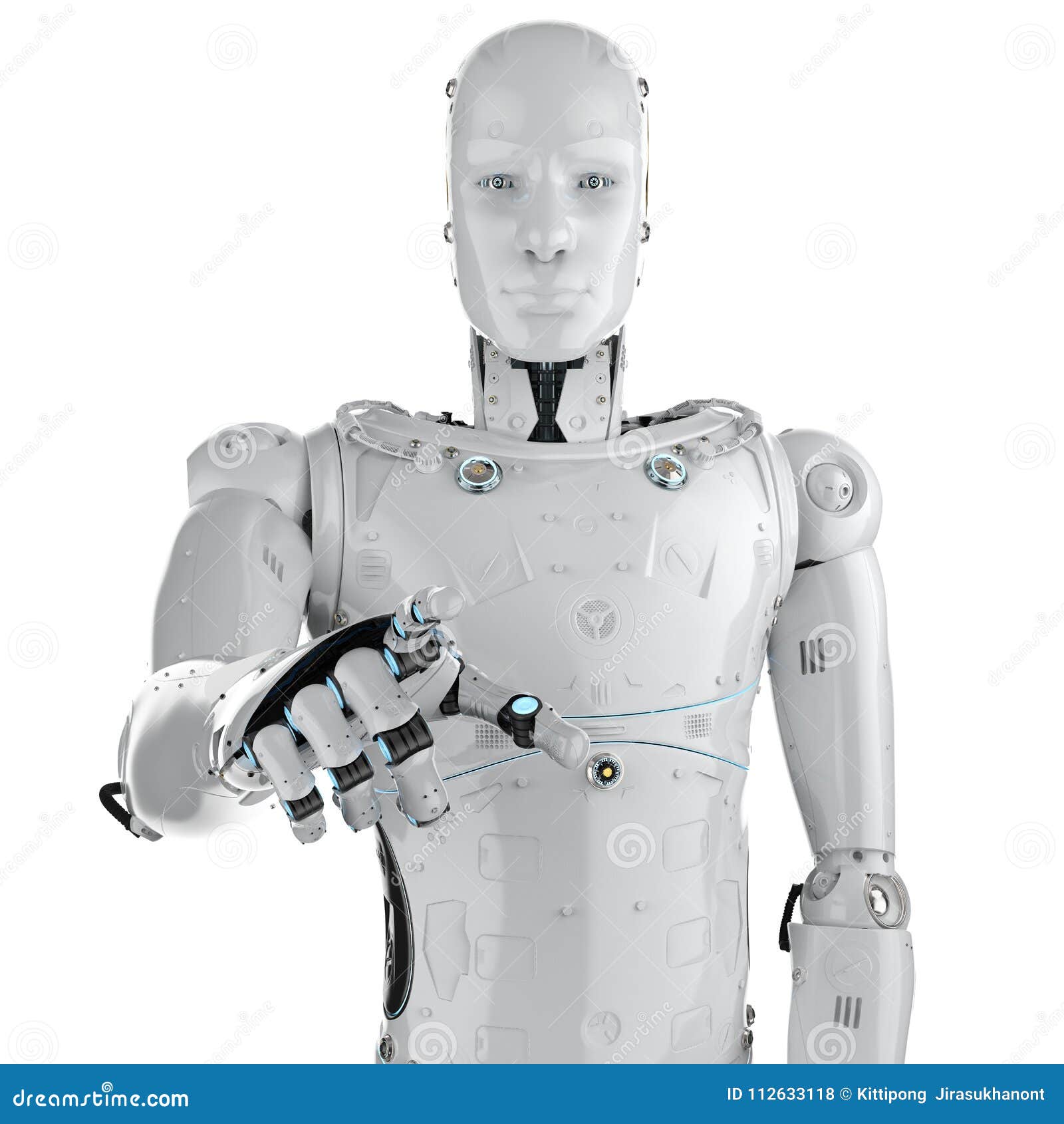 Robot That Point On Digital Interface Royalty-Free Stock Photography ...