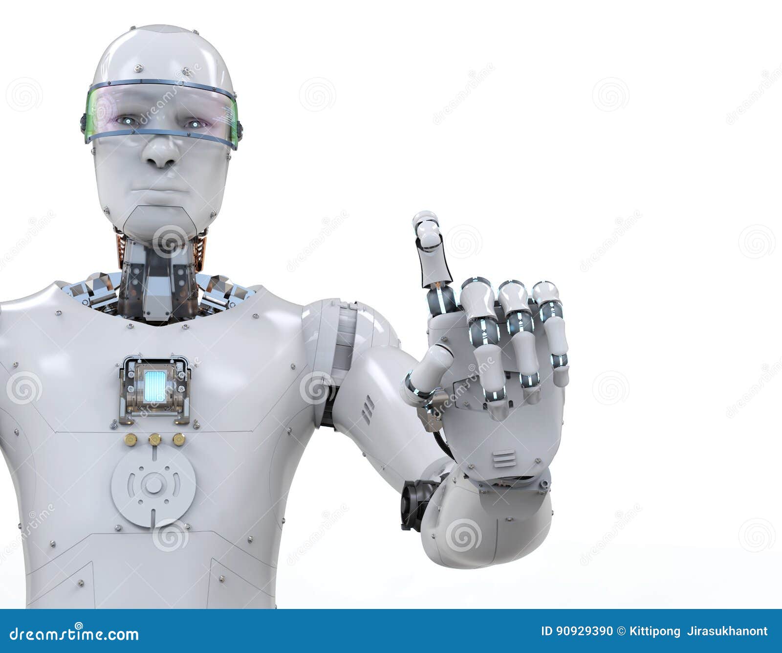Robot finger pointing stock illustration. Illustration of point - 90929390