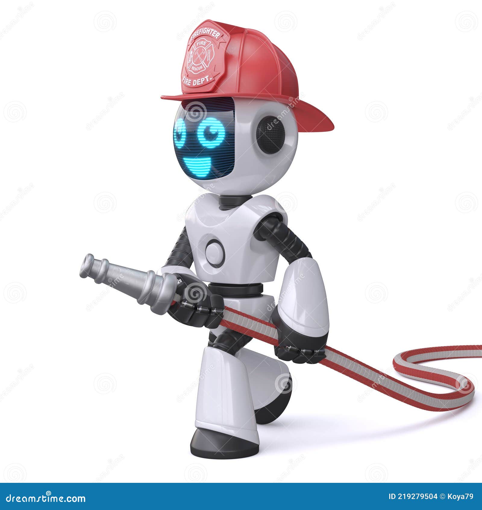 A Robot Firefighter Rescued A Kitten From A Fire. Generative AI Art ...