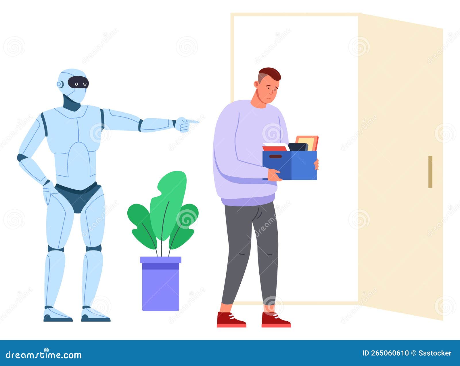 Human Employee Vs Ai Artificial Intelligence Versus Comparison Opposite ...