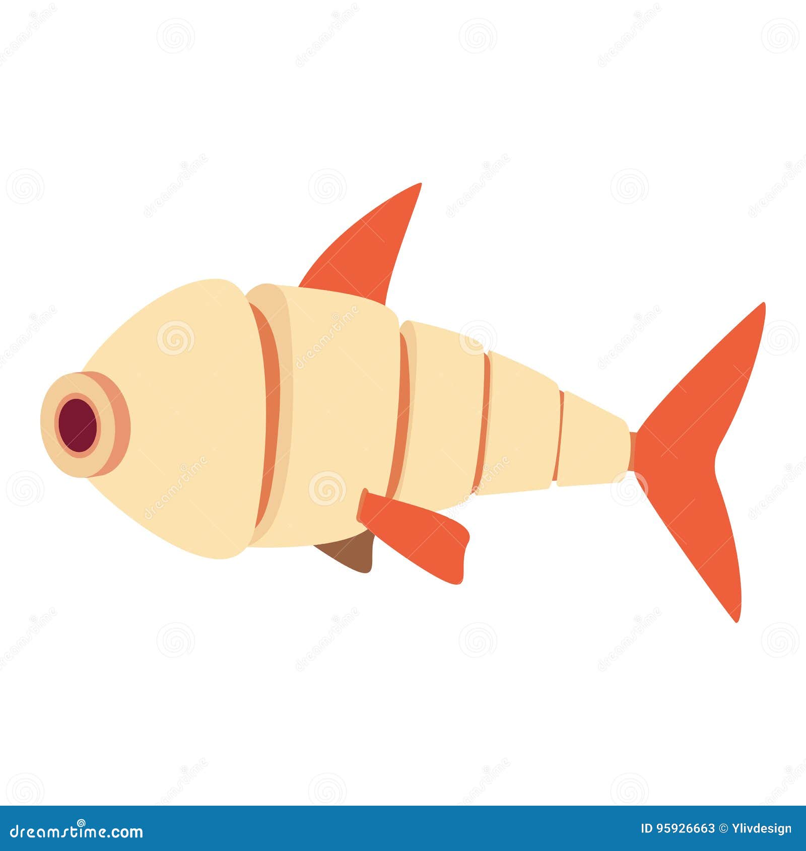 Bio Robot Fish Isometric Composition Vector Illustration ...