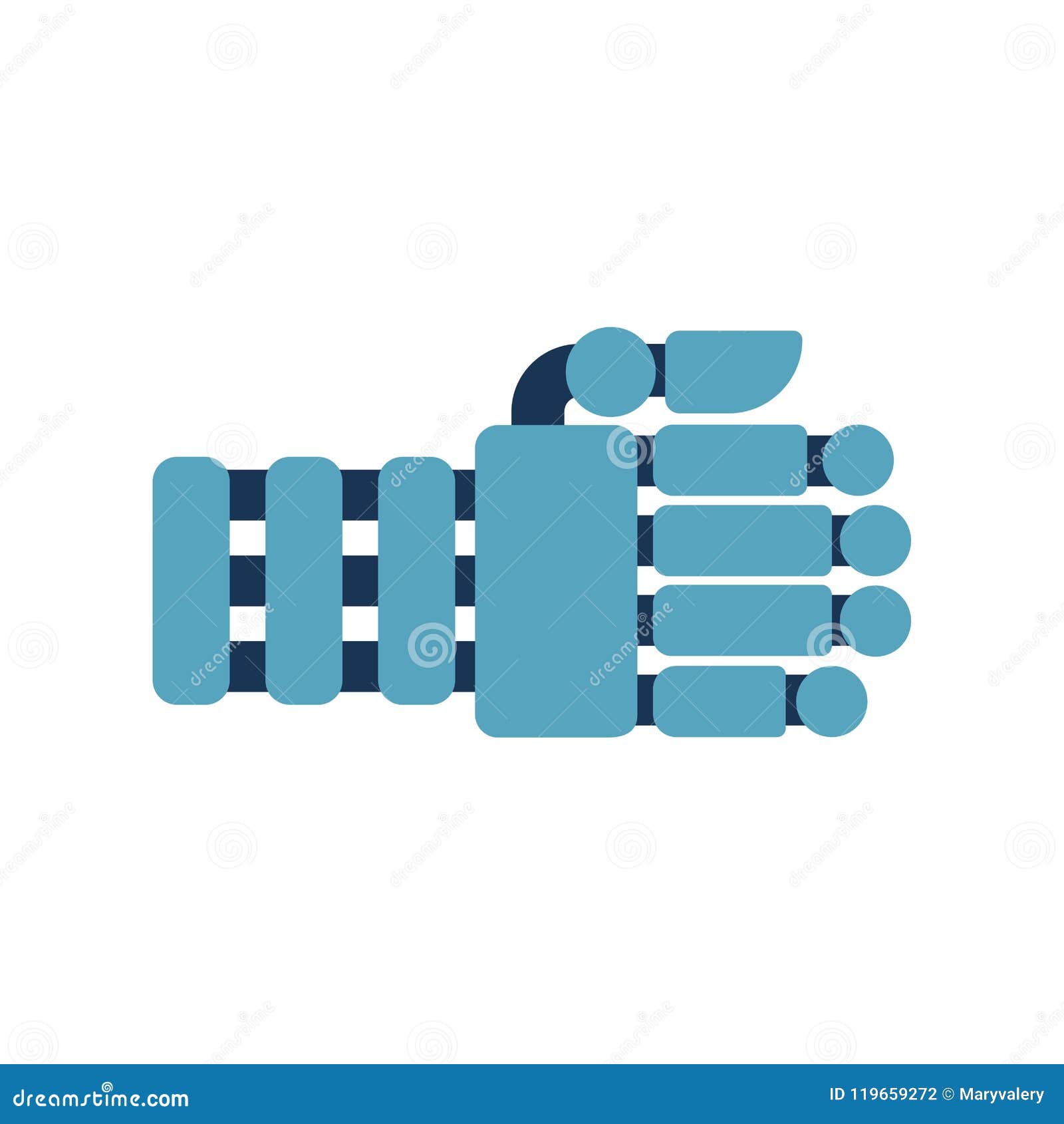 Robot Fist Isolated. Cyborg Hand Stock Vector - Illustration of tech ...