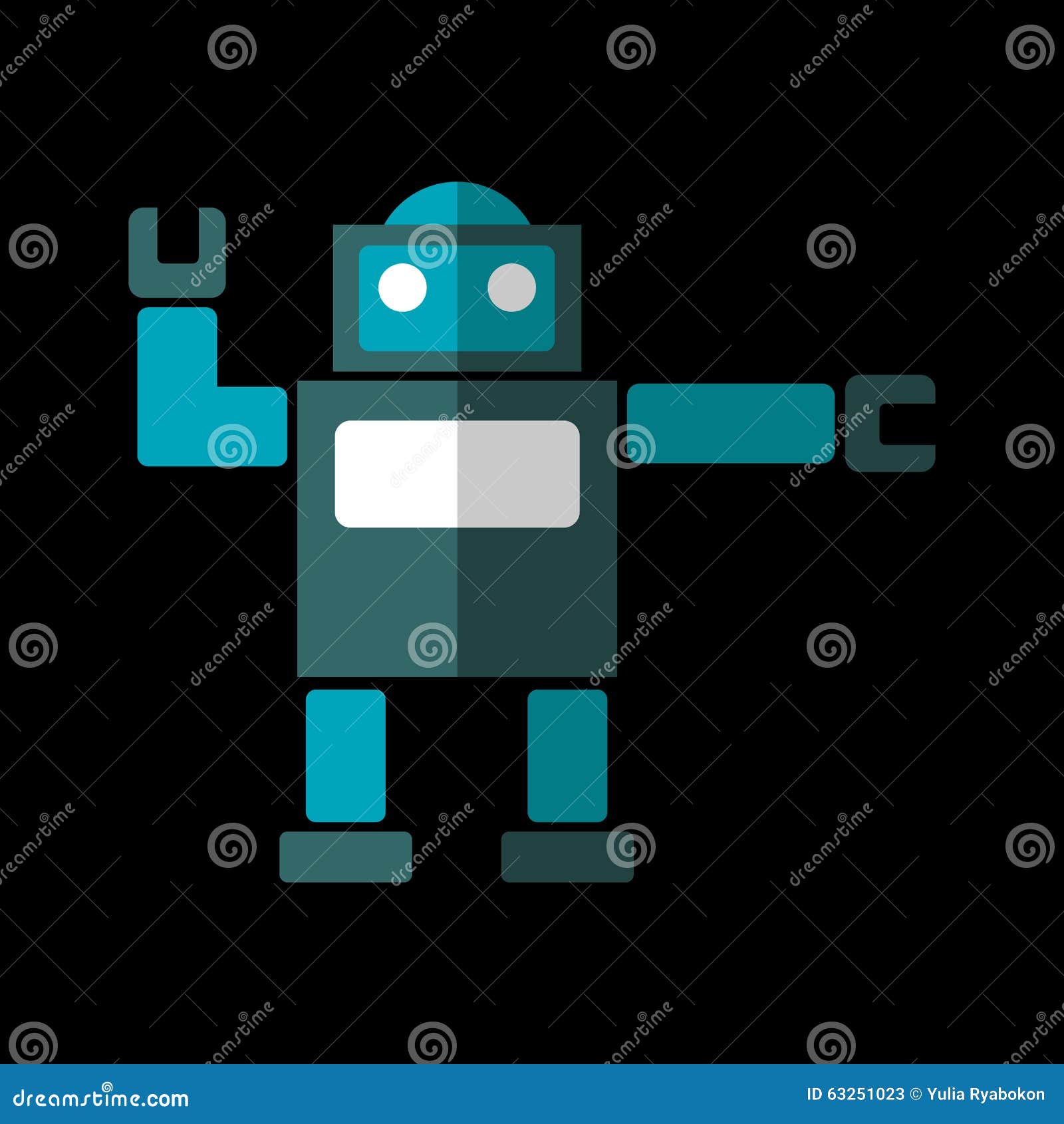 Robot flat icon stock vector. Illustration of star, info - 63251023