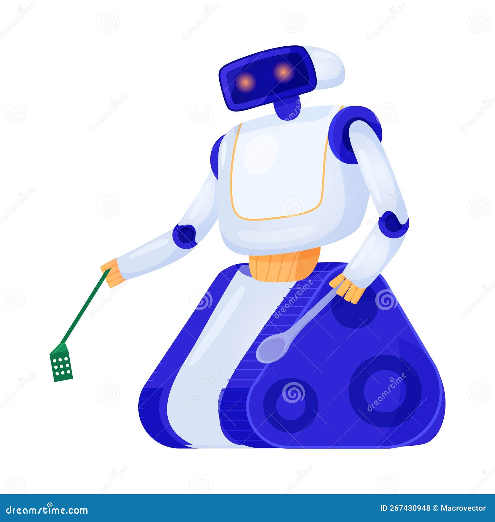Robot Flat Illustration stock vector. Illustration of clipart - 267430948