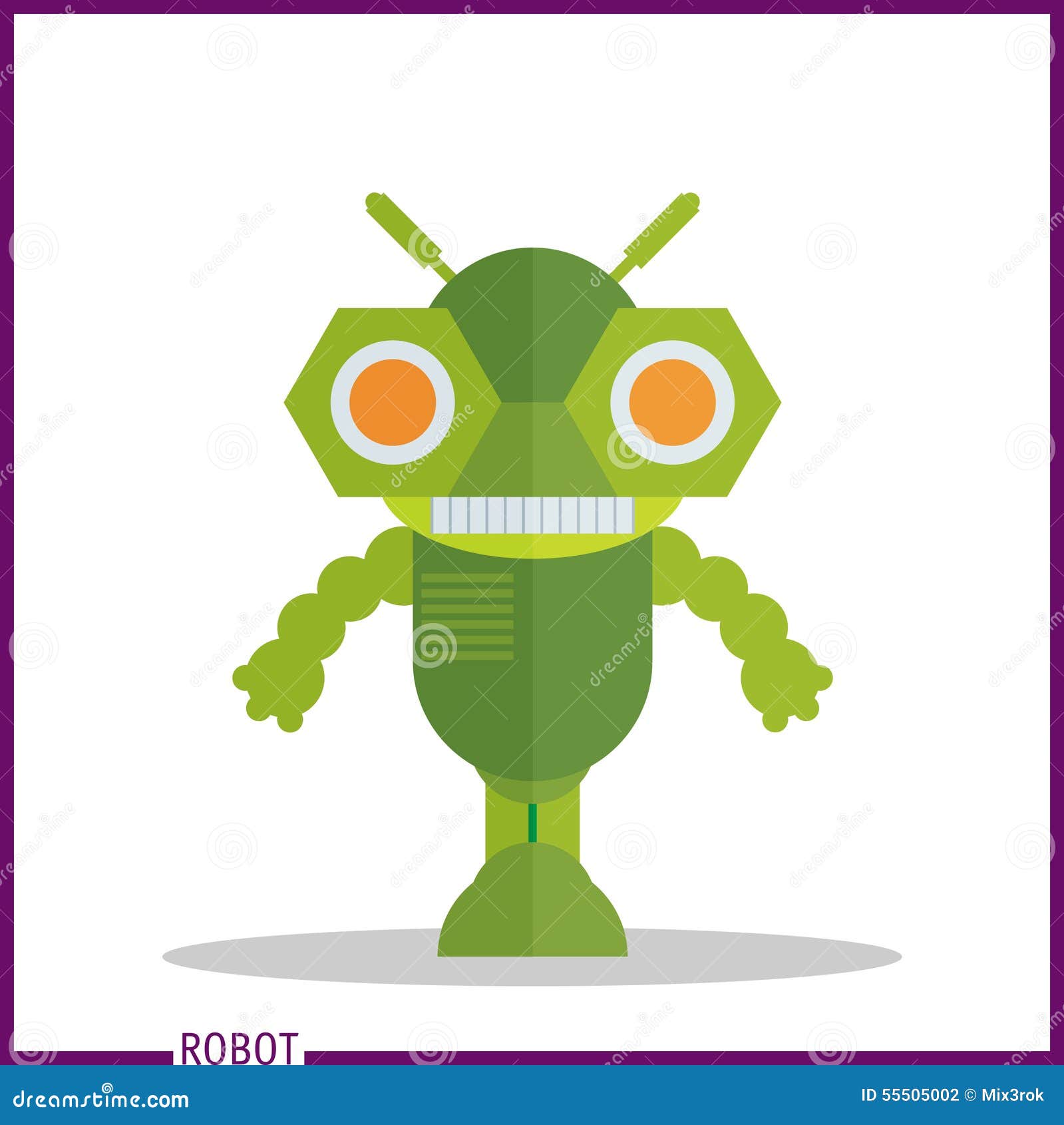 Robot stock vector. Illustration of flat, space, cool - 55505002