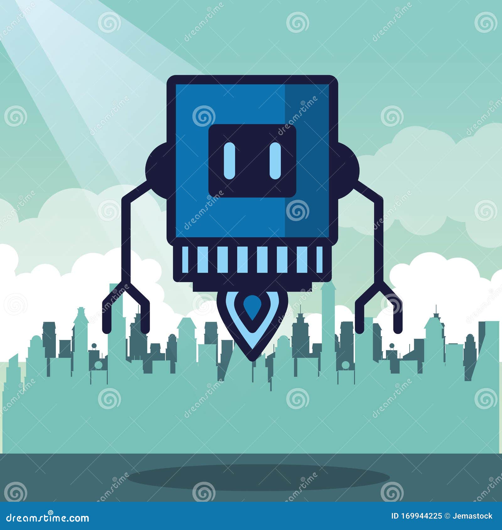 Robot Floating On The Water At Sunset. Royalty-Free Stock Photo ...