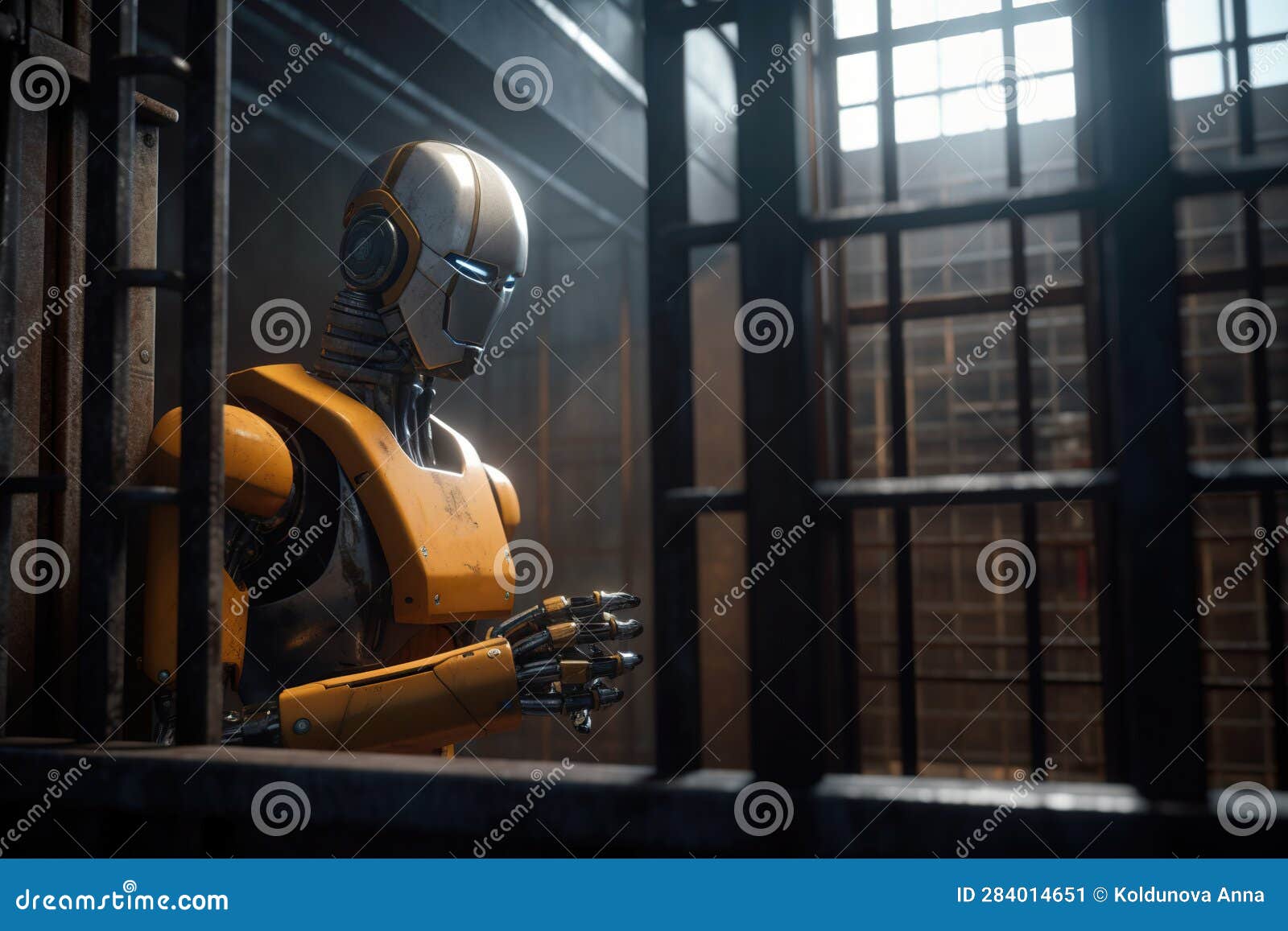 Concept Of Captivity And Freedom, Bird Sits In Cage And Bird Flies Out ...