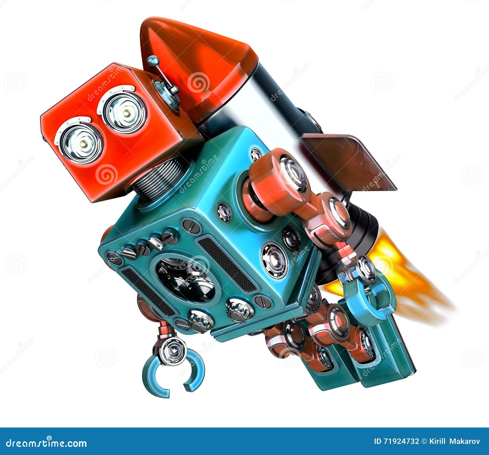 Rocket. Start Spaceship. Takeoff Spacecraft. Illustration Is Executed ...