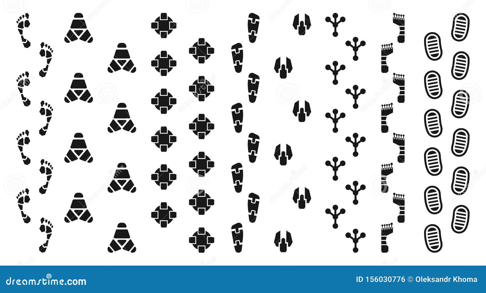 Robot Footprints Tracks, Humanoids or Bipedal Walking Machine ...