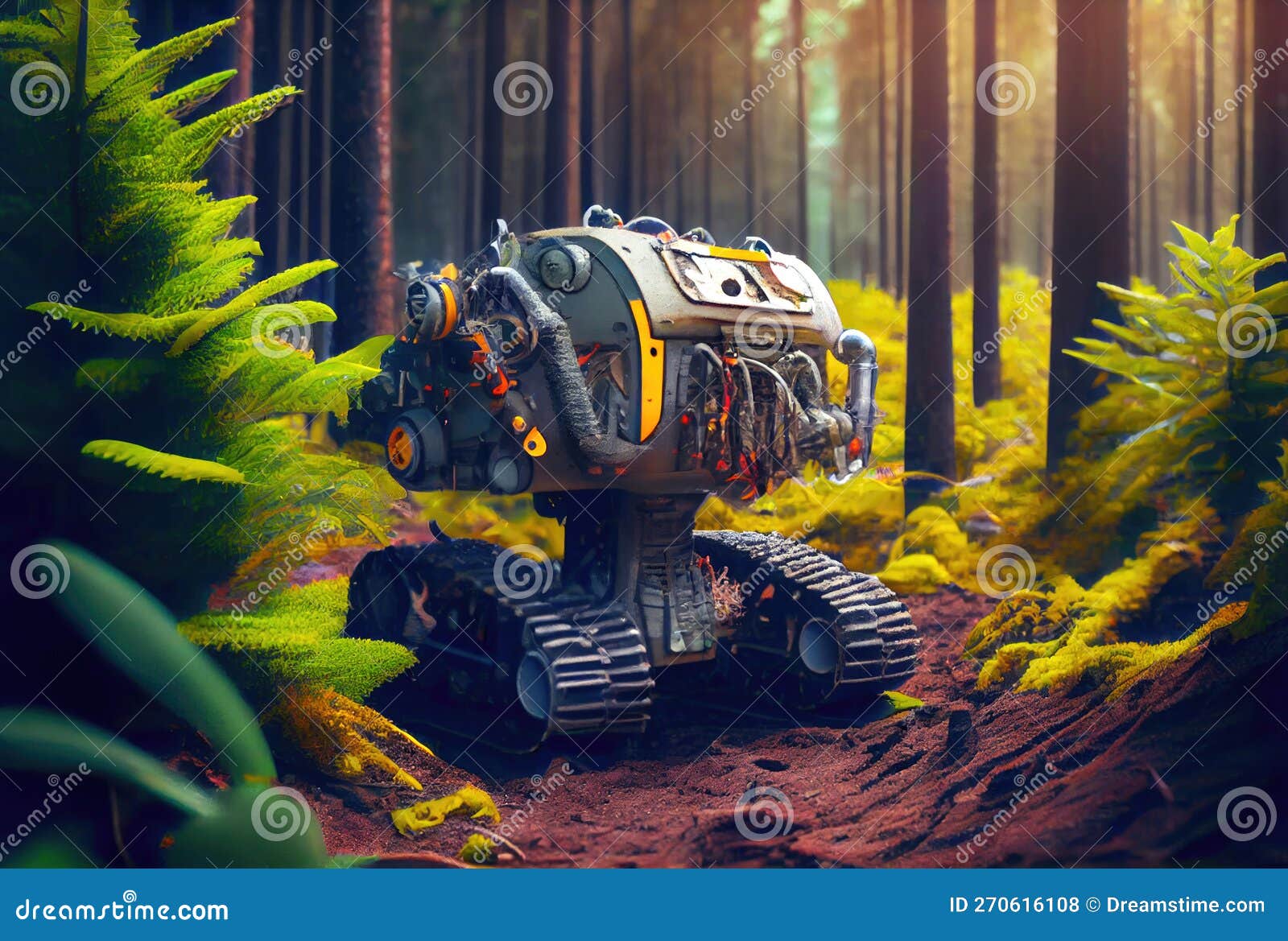 Robot Forester Living in the Forest and Planting the Trees Environment ...