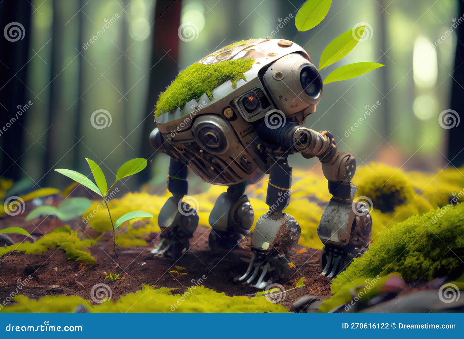 Robot Forester Living in the Forest and Planting the Trees Environment ...