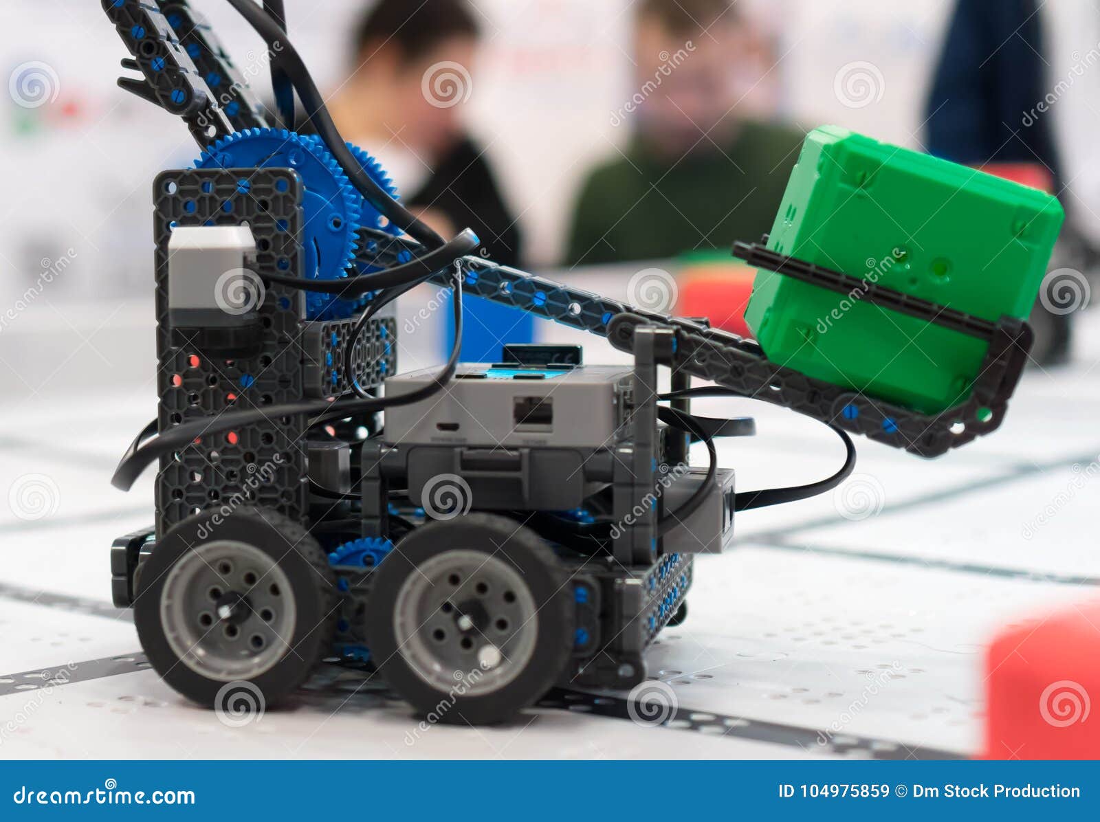 Robot on four wheels. stock image. Image of machinery - 104975859