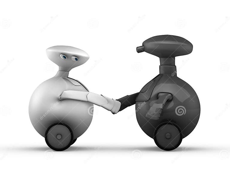 Robot friends stock illustration. Illustration of dimensional - 12554314