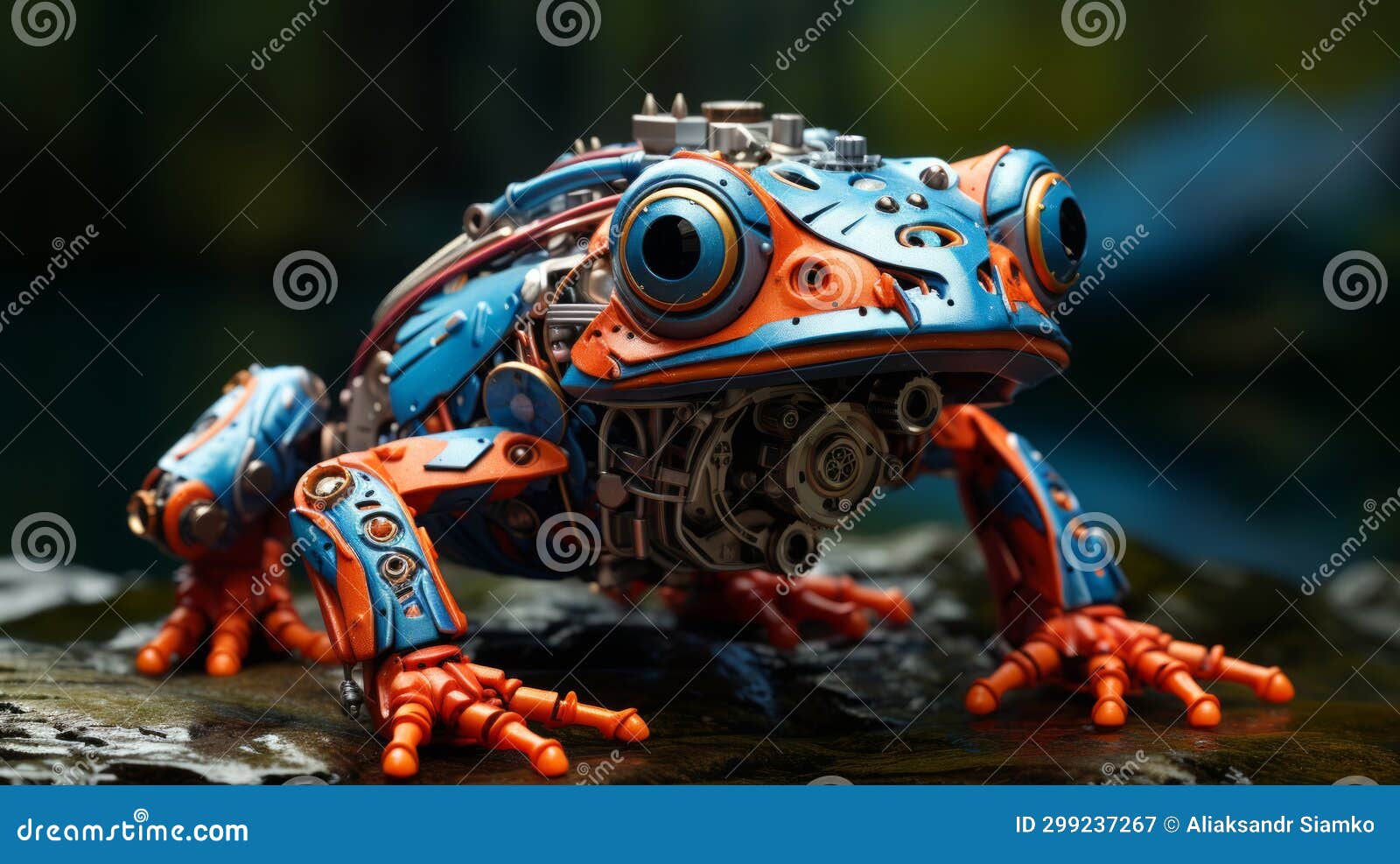 A Robot Frog with Mechanical Parts Stock Illustration - Illustration of ...
