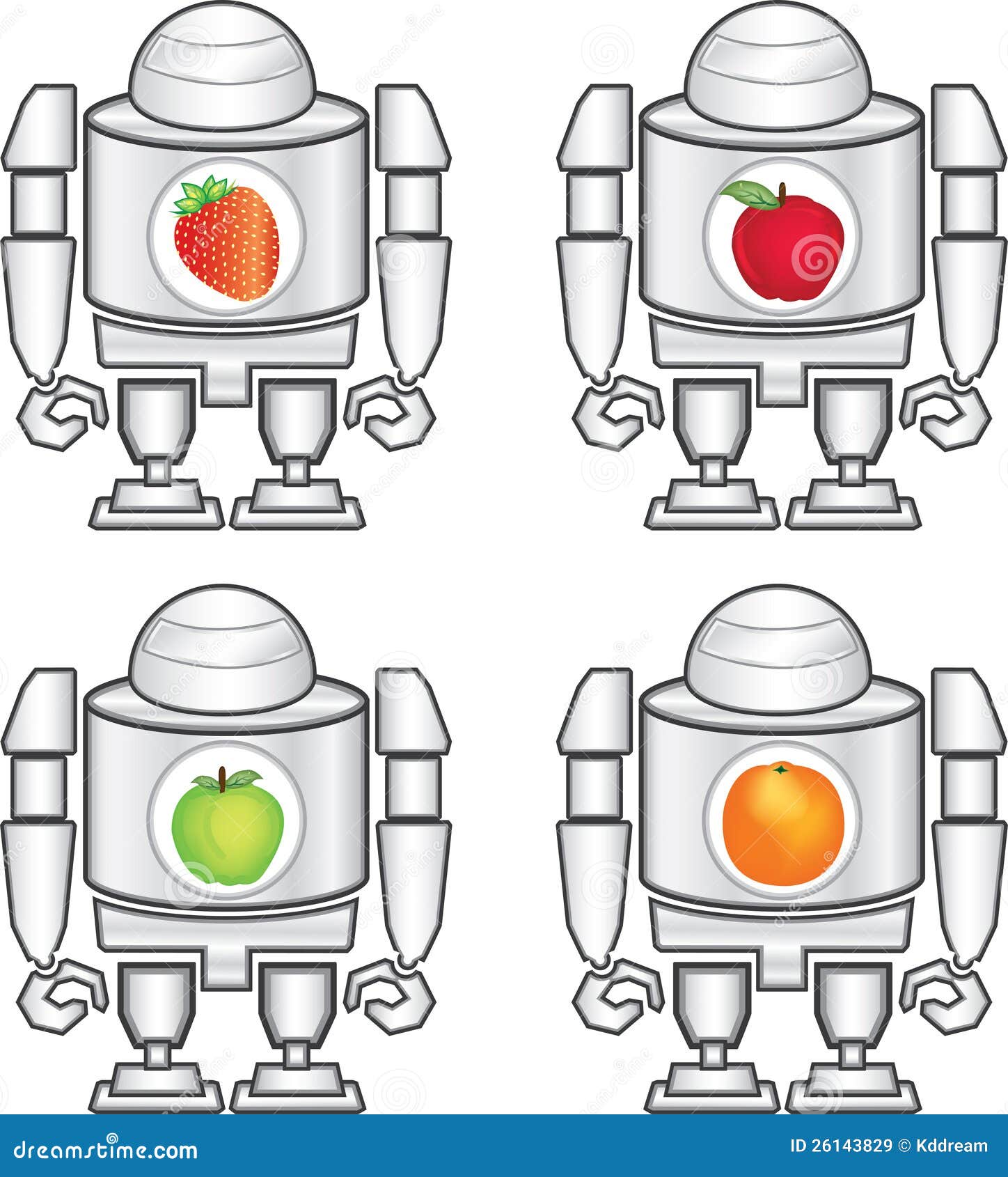Robot and fruits stock illustration. Illustration of strawberries ...