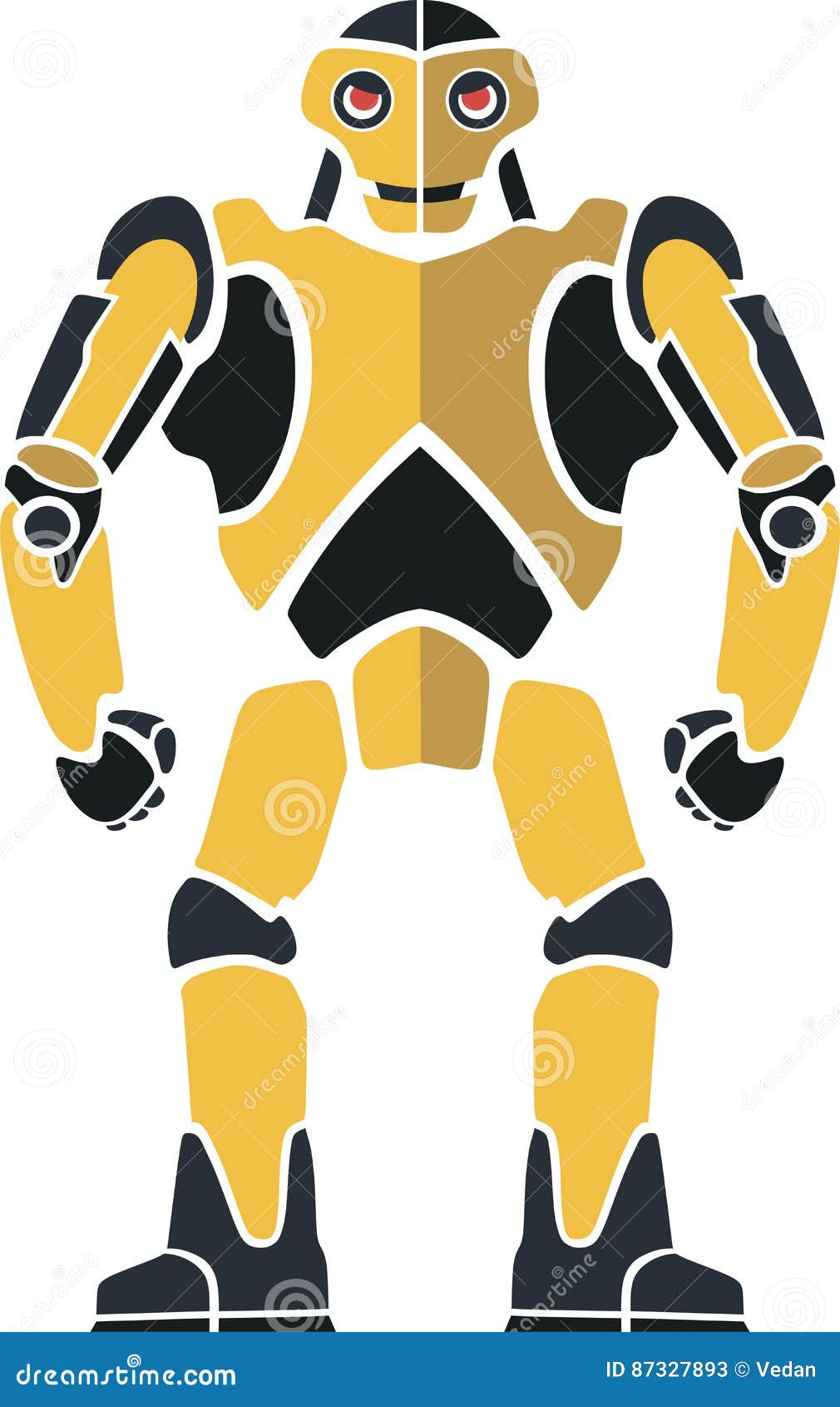 Robot fuerte amarillo ilustración del vector. Ilustración de lindo ...