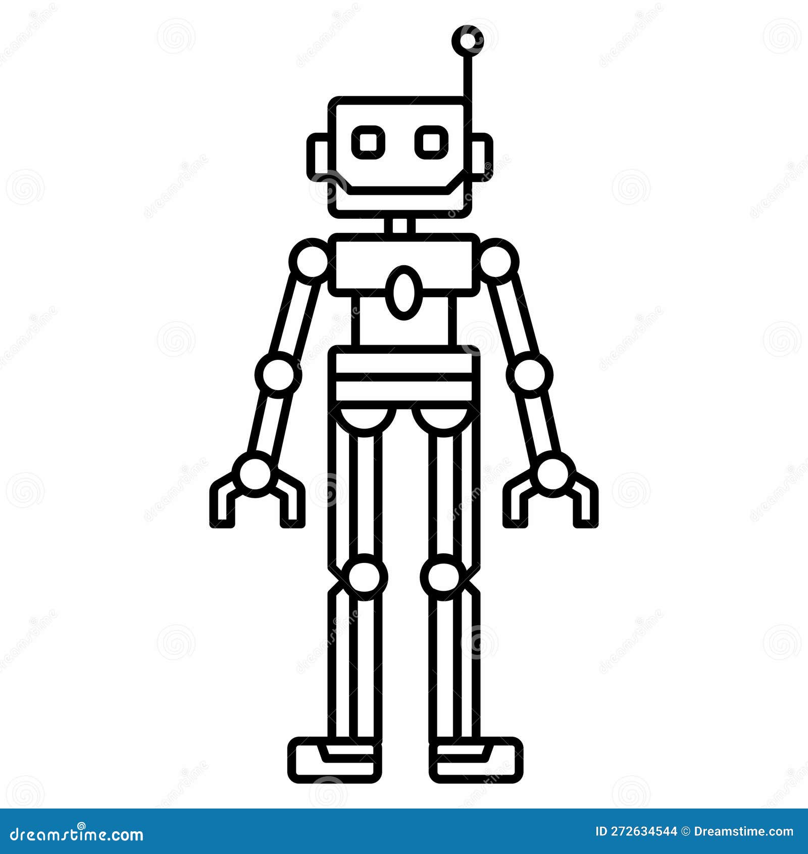 Robot Full Body Outline Vector Stock Vector - Illustration of robotics ...